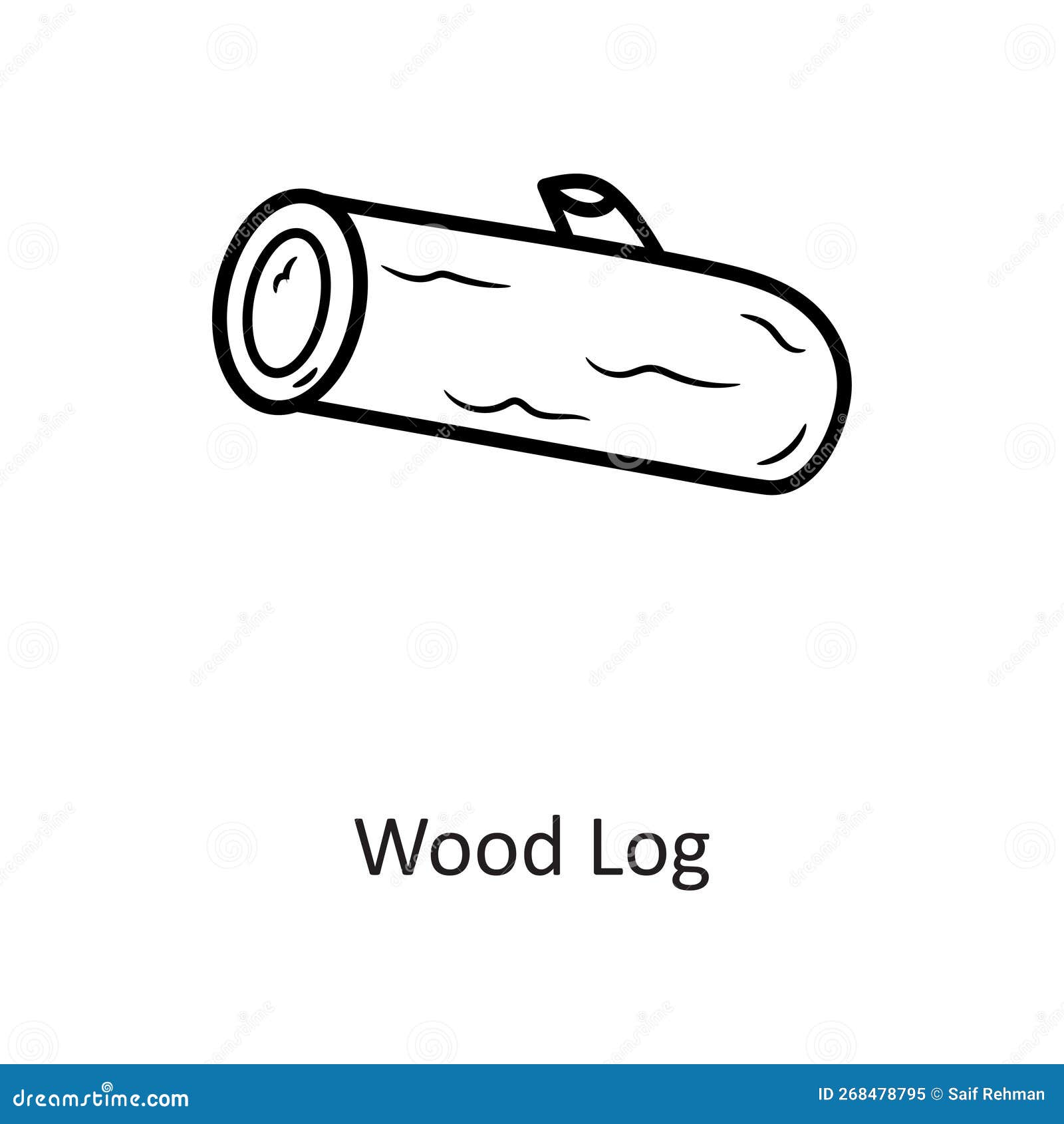 Wood Log Vector Outline Icon Design Illustration. Travel Symbol on ...