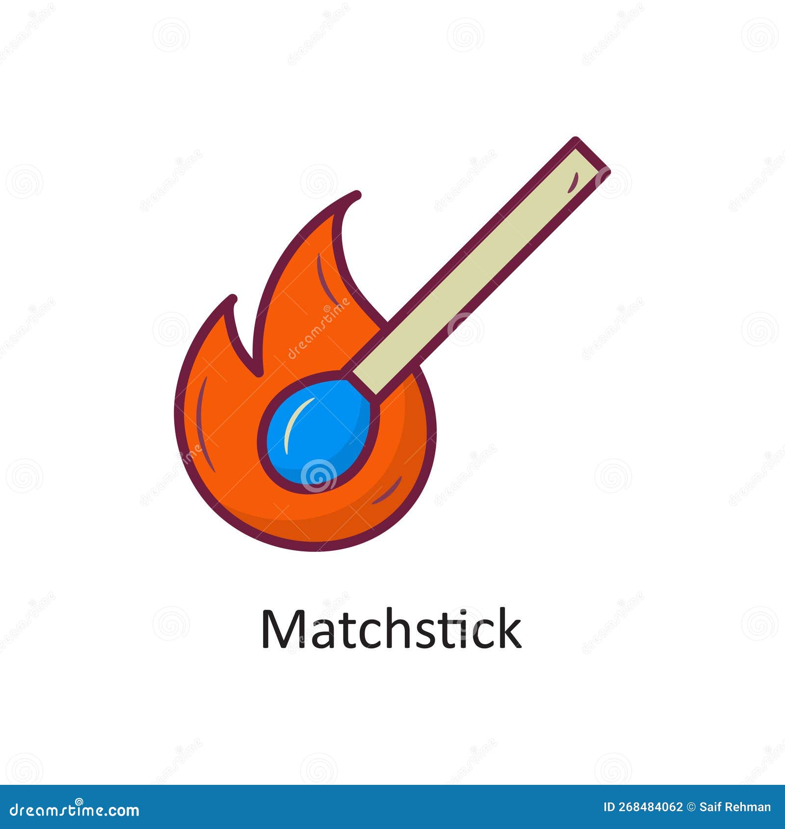 Matchstick Vector Fill Outline Icon Design Illustration. Travel Symbol ...
