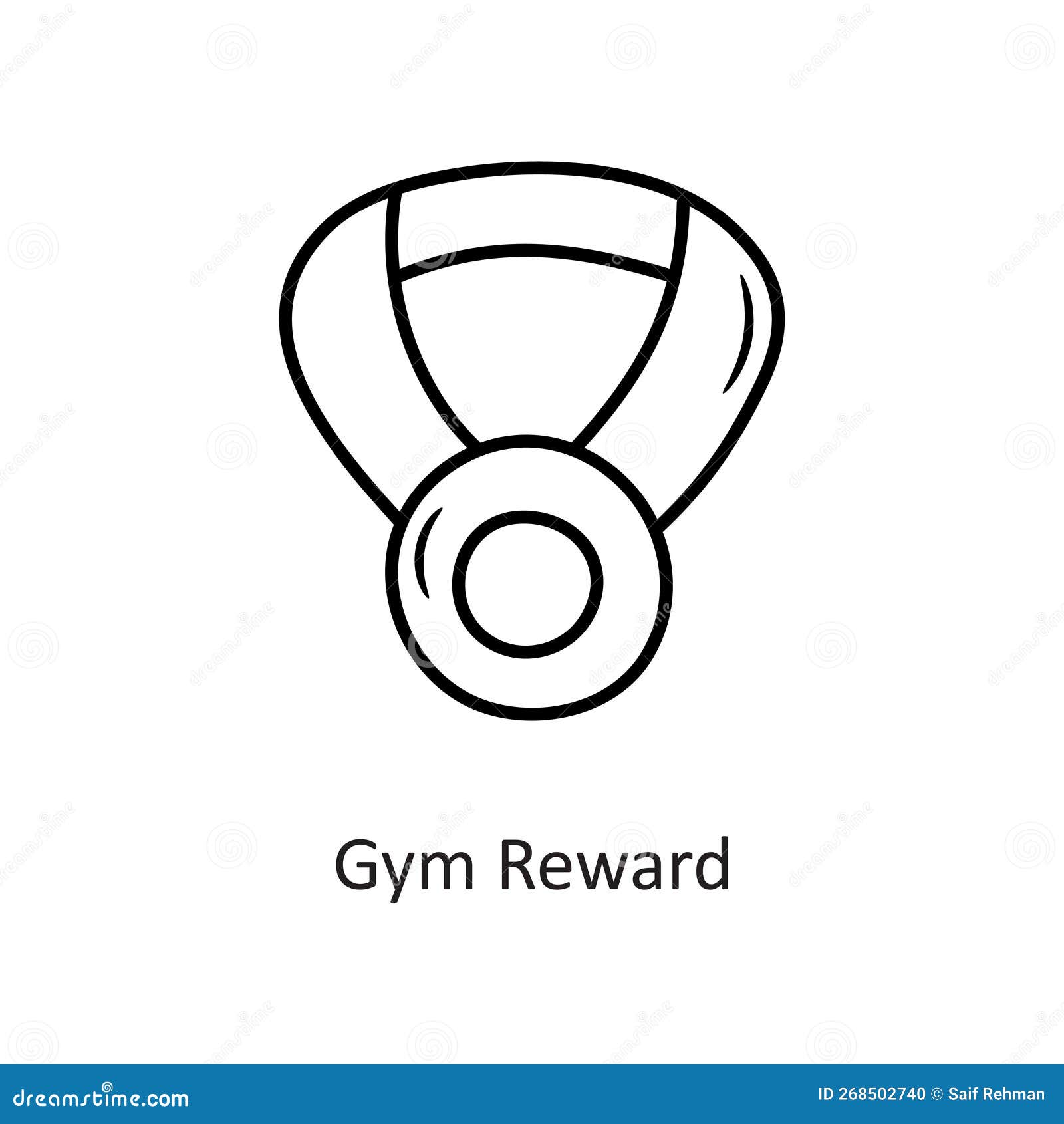 Gym Reward Vector Outline Icon Design Illustration. Workout Symbol on ...