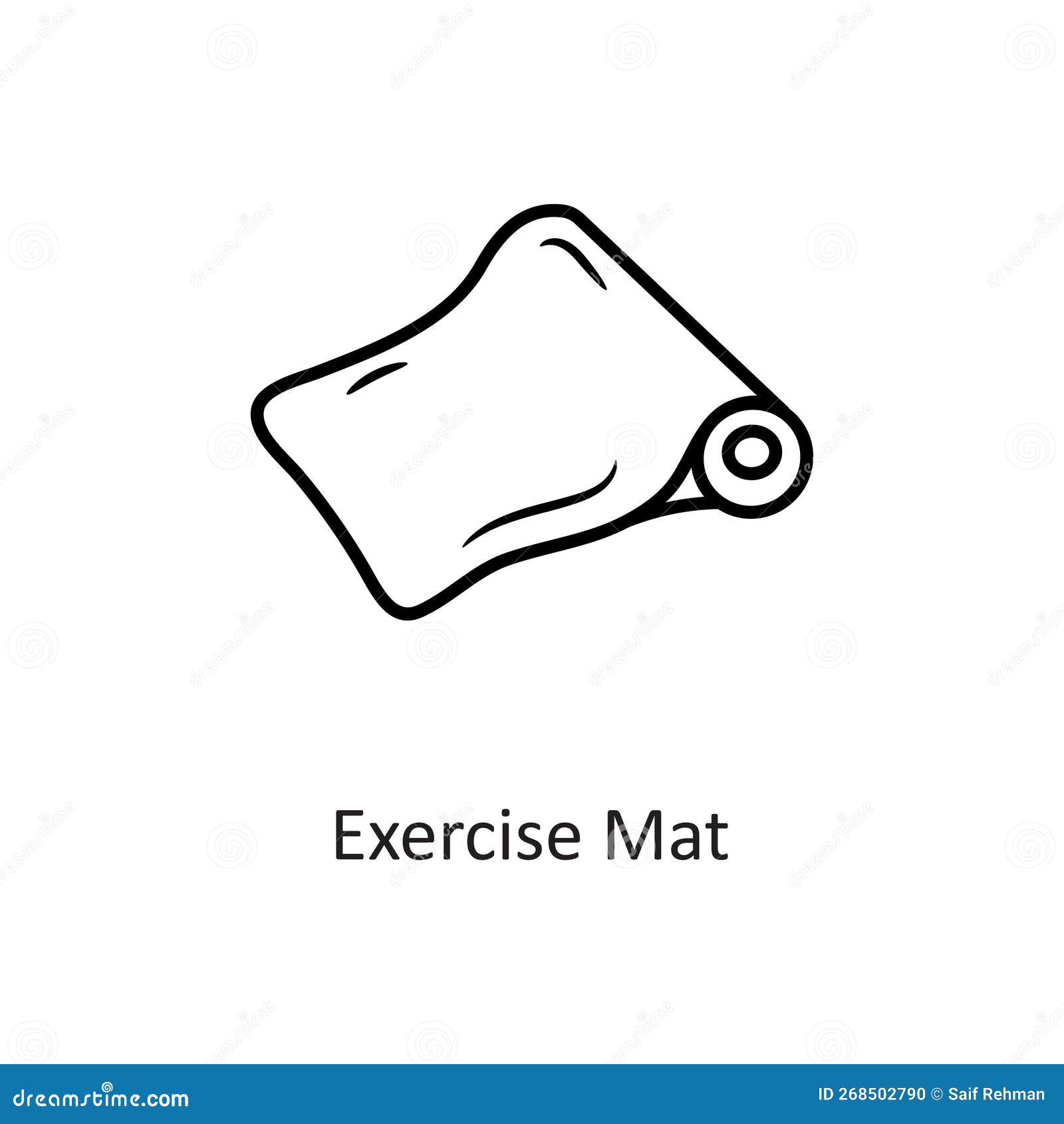 Exercise Mat Vector Outline Icon Design Illustration. Workout Symbol on ...