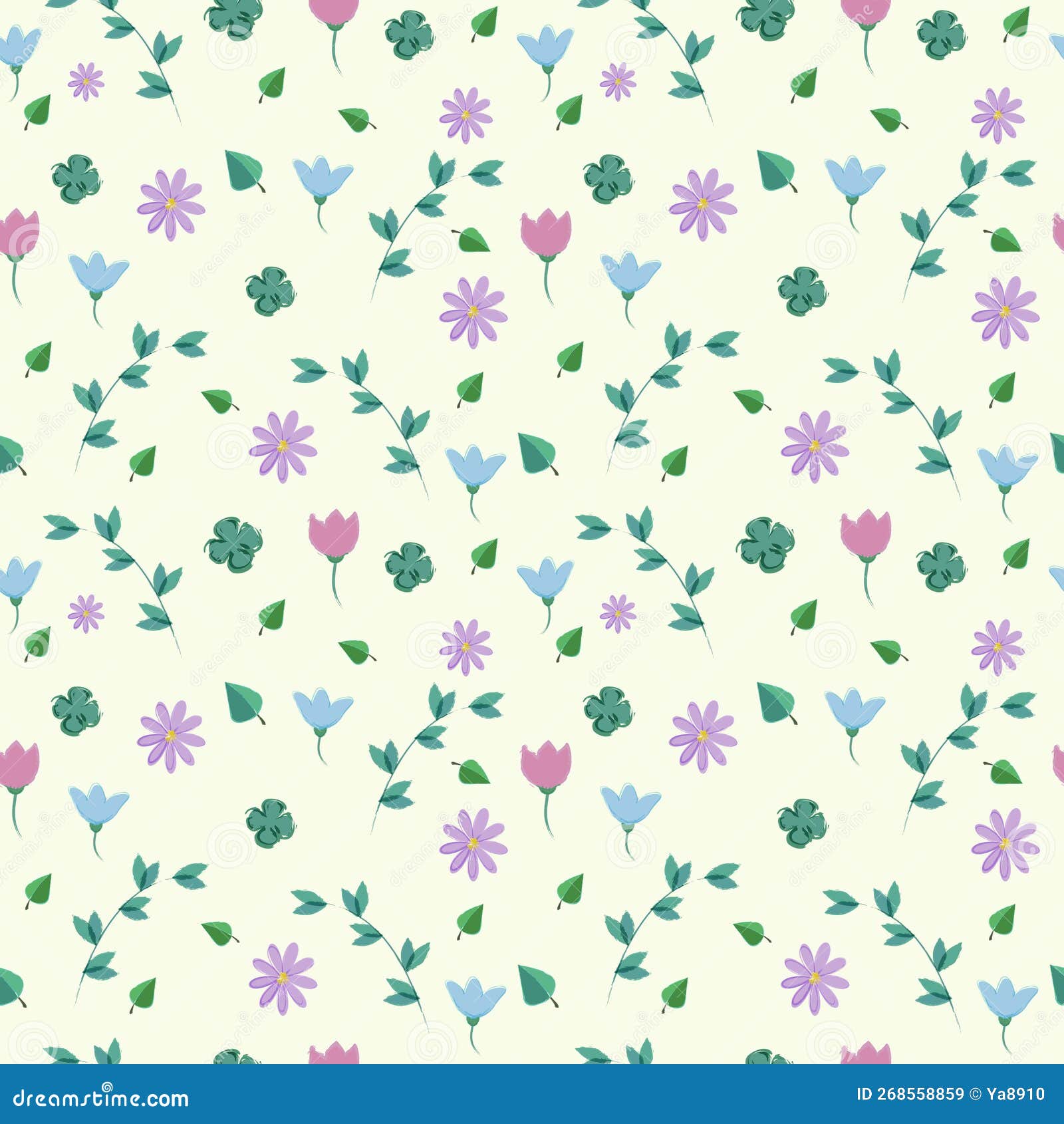 Background Flowers Pattern Spring Vector Illustrationn Stock ...