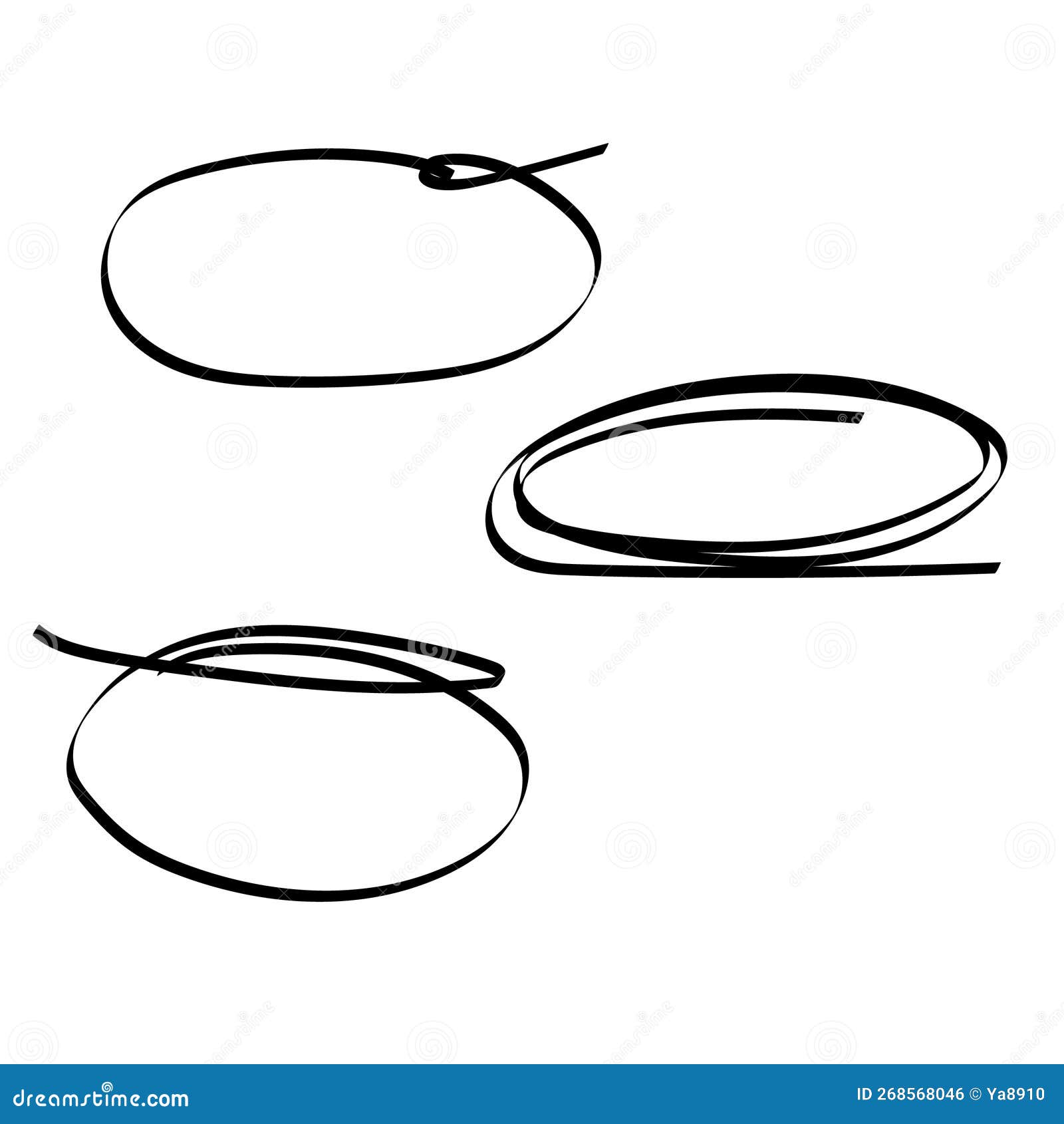 Vector Lines Oval Thoughts Black Objects Stock Illustration ...