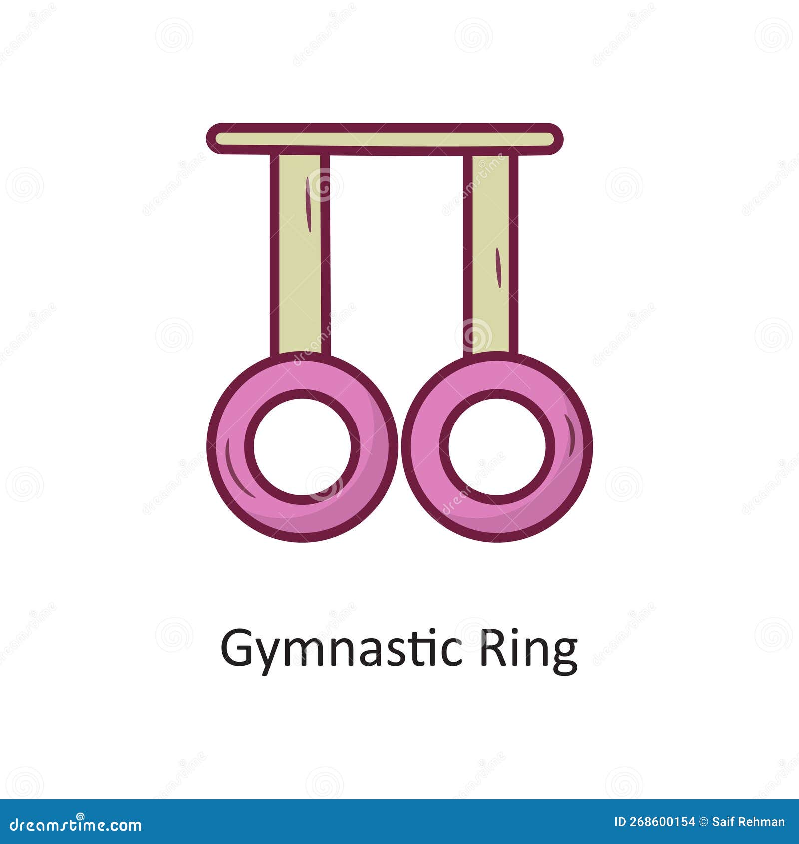 Gymnastic Ring Vector Fill Outline Icon Design Illustration. Workout ...
