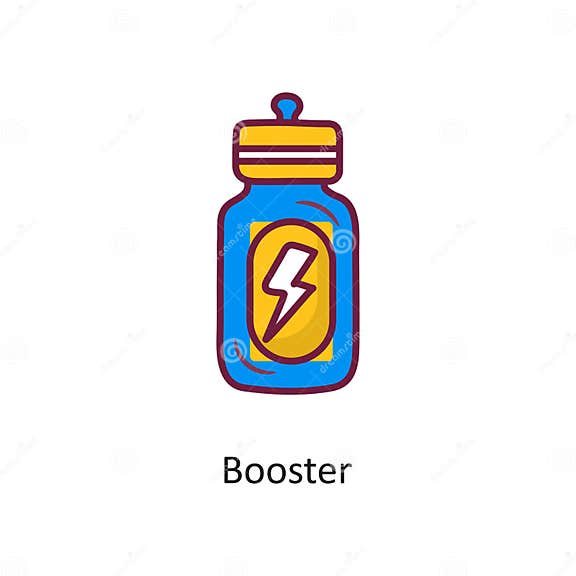 Booster Vector Fill Outline Icon Design Illustration. Workout Symbol on ...