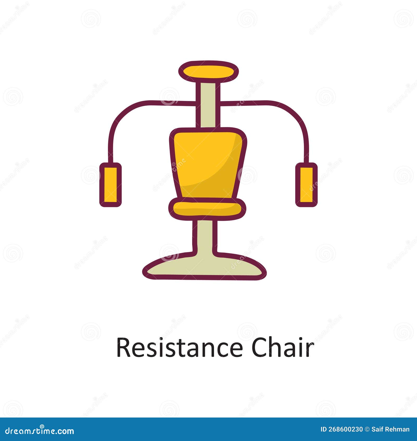 Resistance Chair Vector Fill Outline Icon Design Illustration. Workout ...