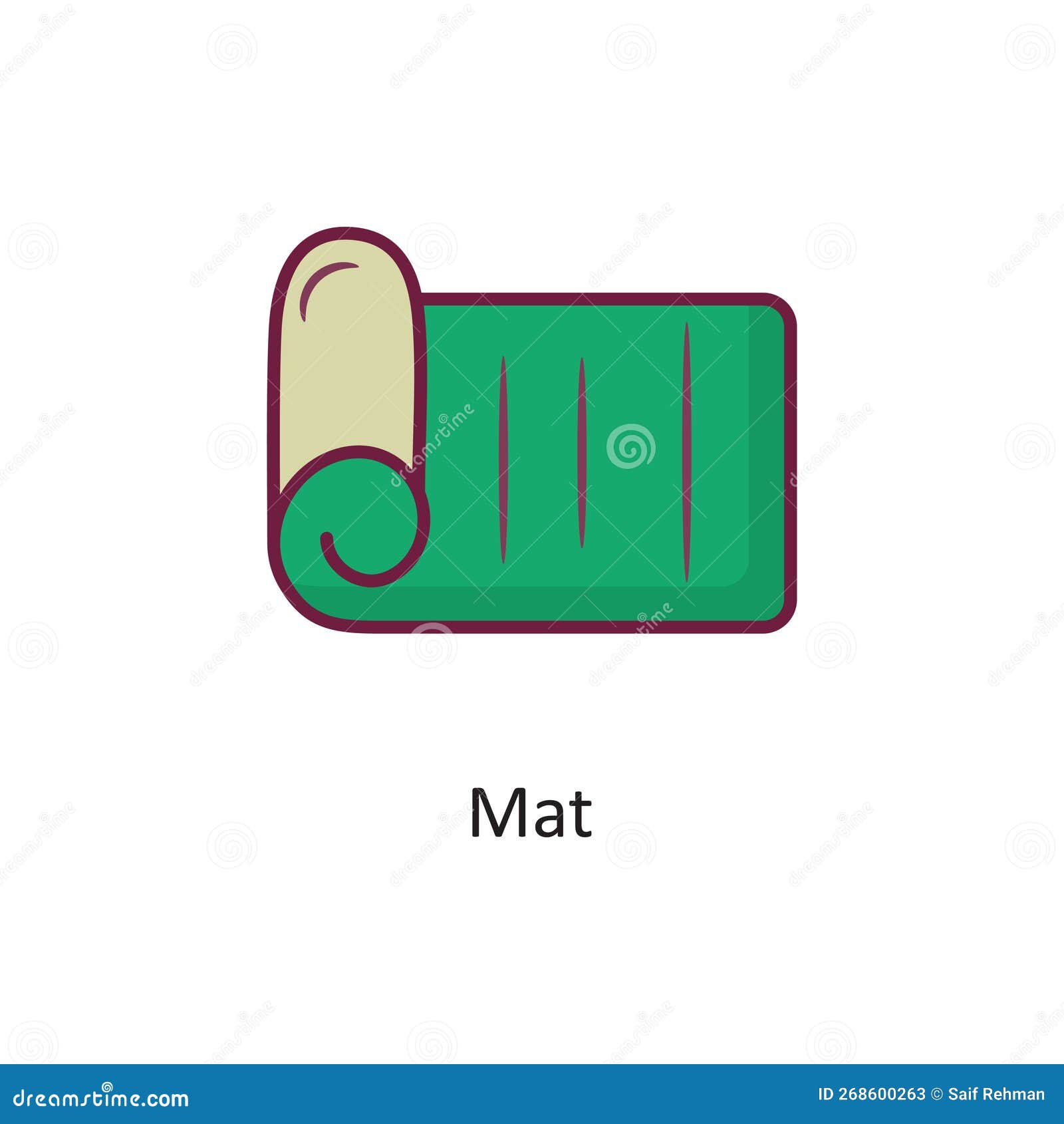 Mat Vector Fill Outline Icon Design Illustration. Workout Symbol on ...