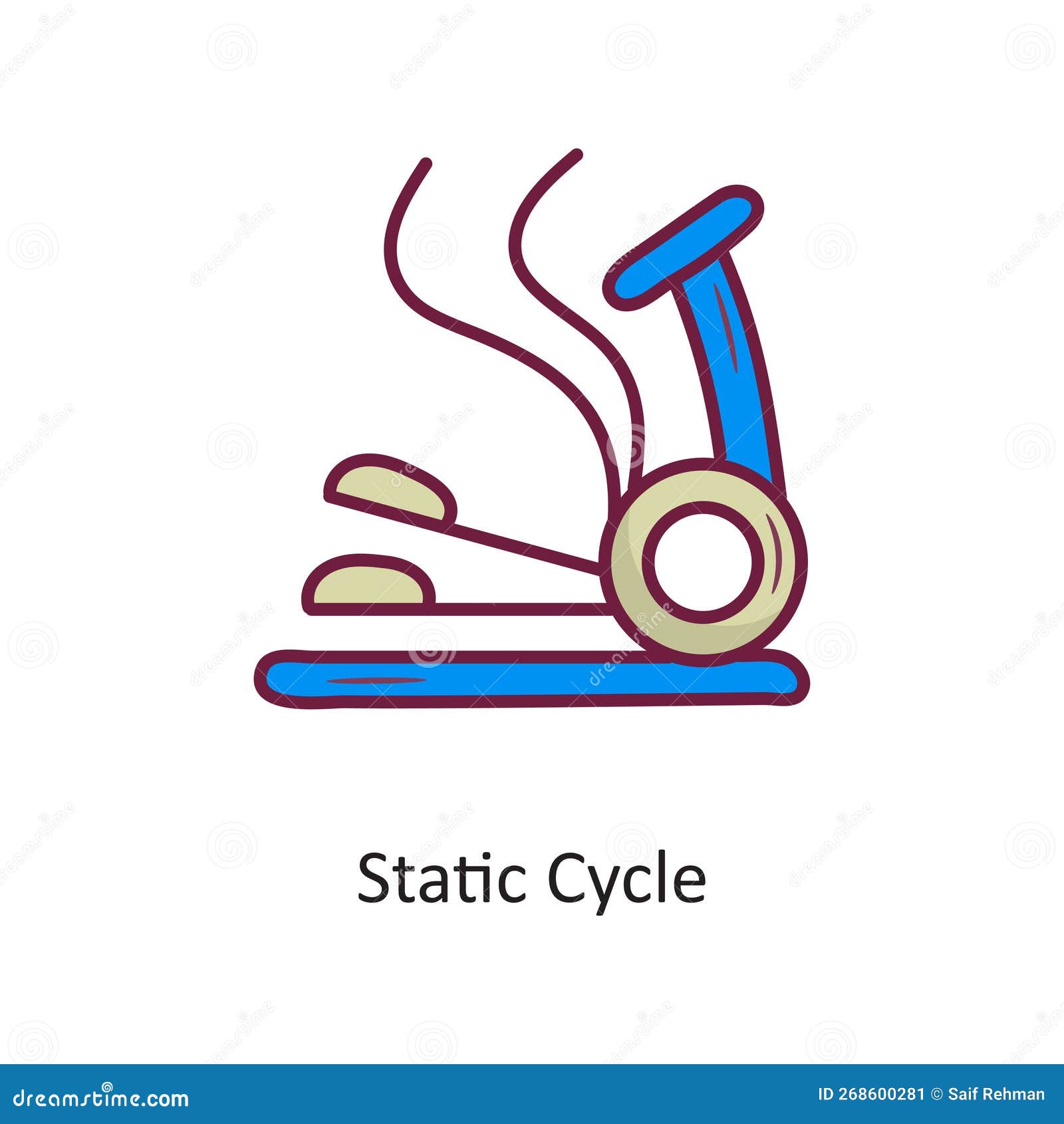 Static Cycle Vector Fill Outline Icon Design Illustration. Workout ...