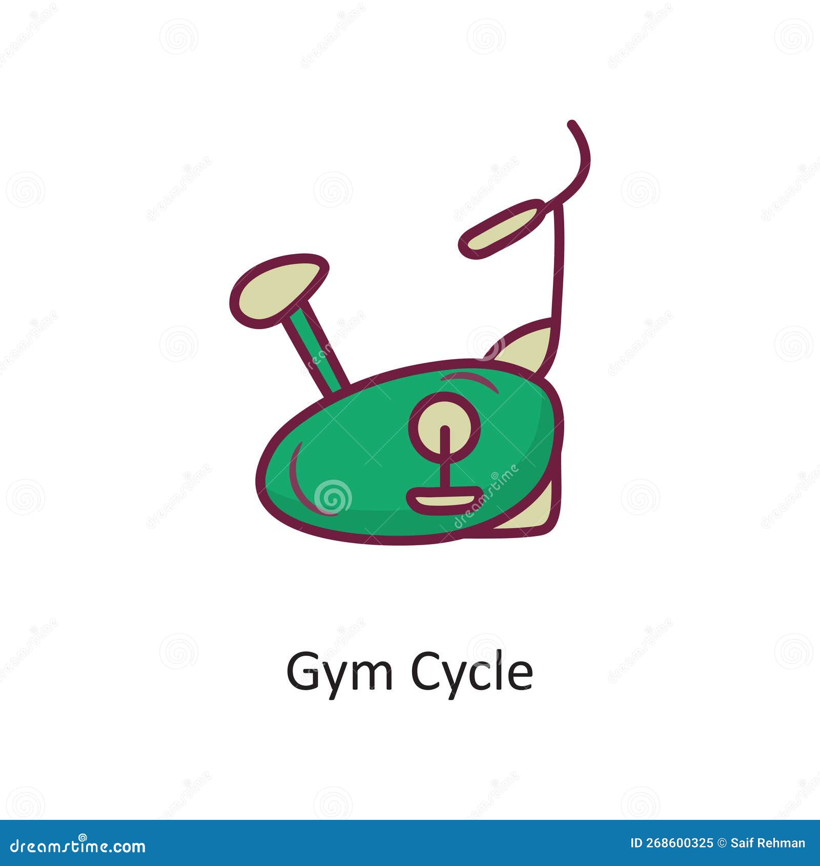 Gym Cycle Vector Fill Outline Icon Design Illustration. Workout Symbol ...