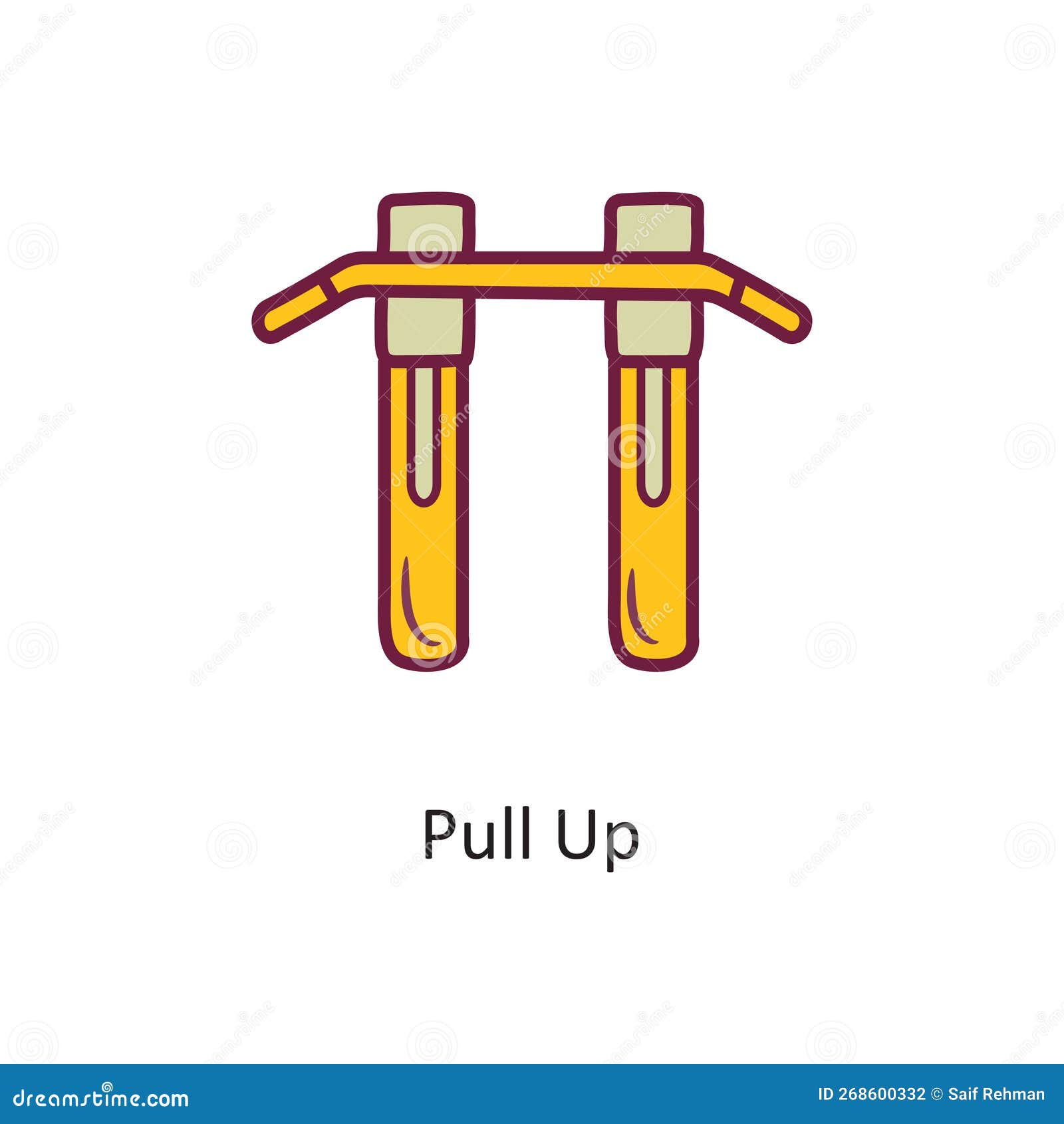Pull Up Vector Fill Outline Icon Design Illustration. Workout Symbol on ...