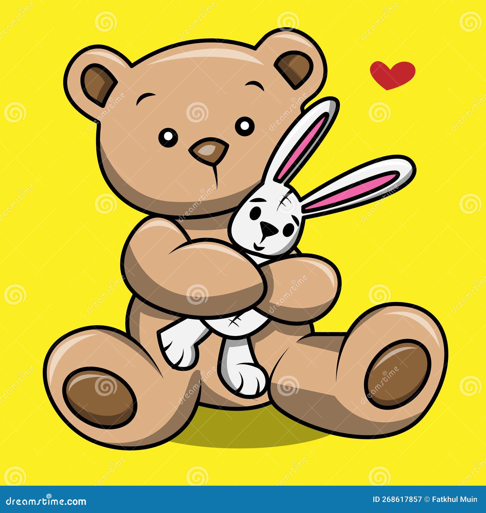 Vector Teddy Bear Hugging a Teddy Rabbit Stock Vector - Illustration of ...