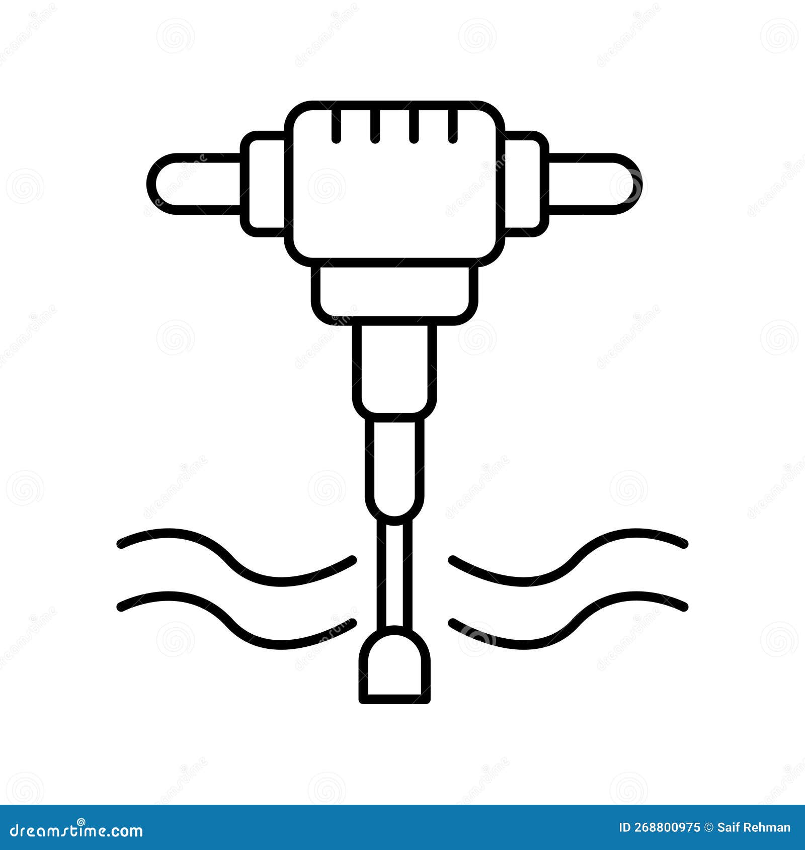 Jack Hammer Vector Outline Icon Style Illustration. EPS 10 File Stock ...