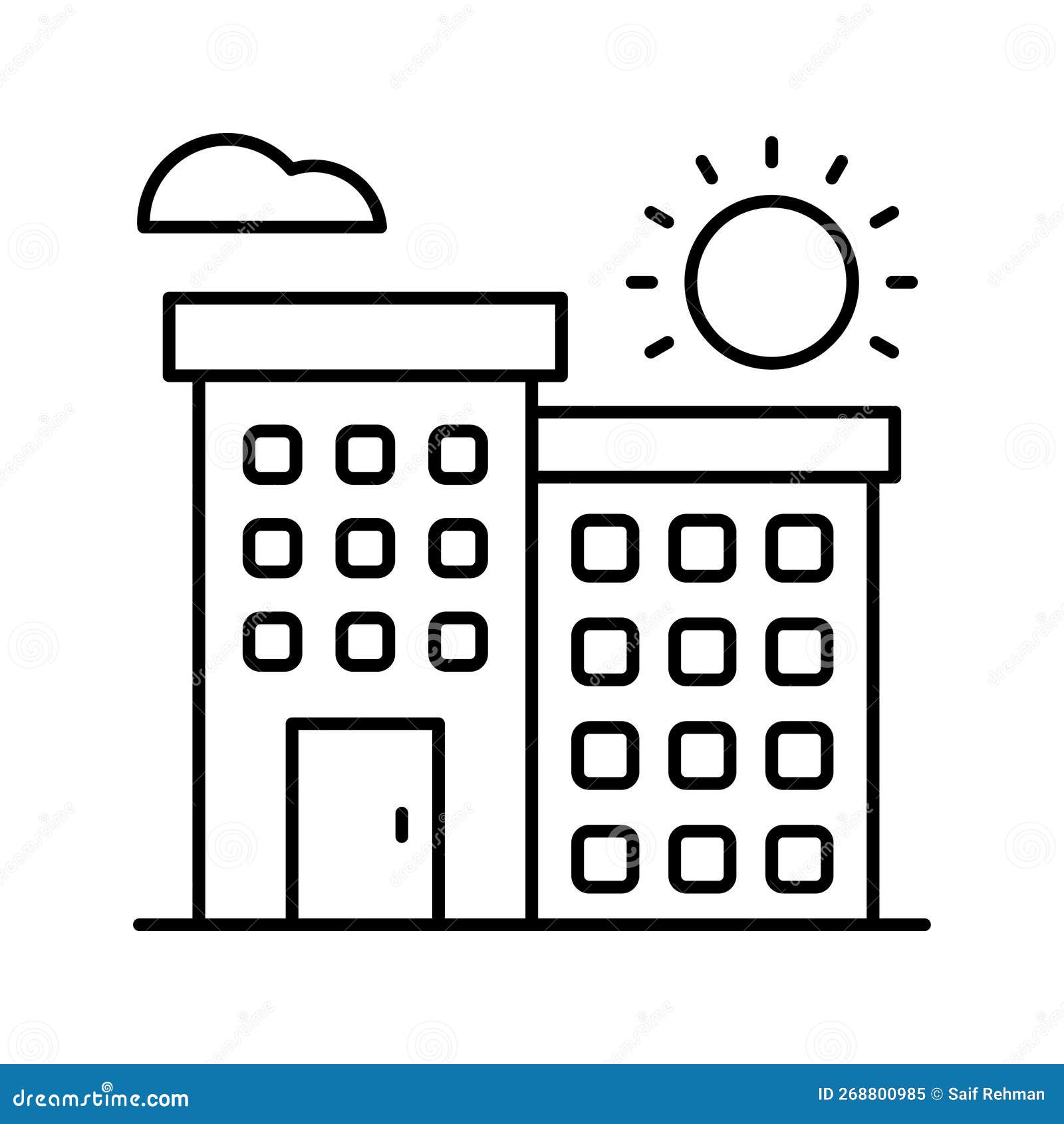 Building Vector Outline Icon Style Illustration. EPS 10 File Stock ...