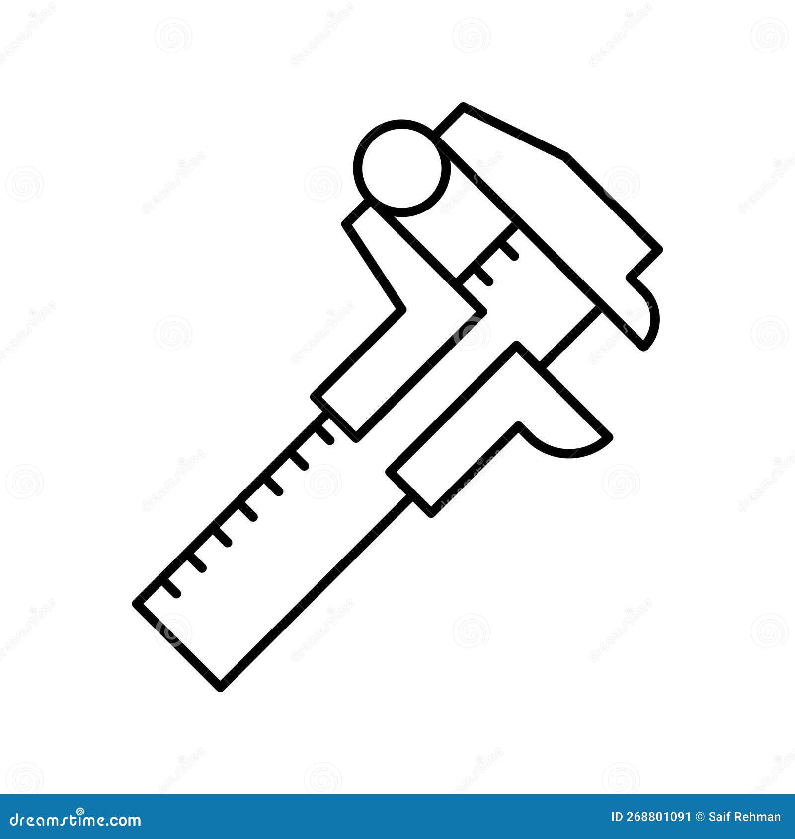 Vernier Caliper Vector Outline Icon Style Illustration. EPS 10 File ...