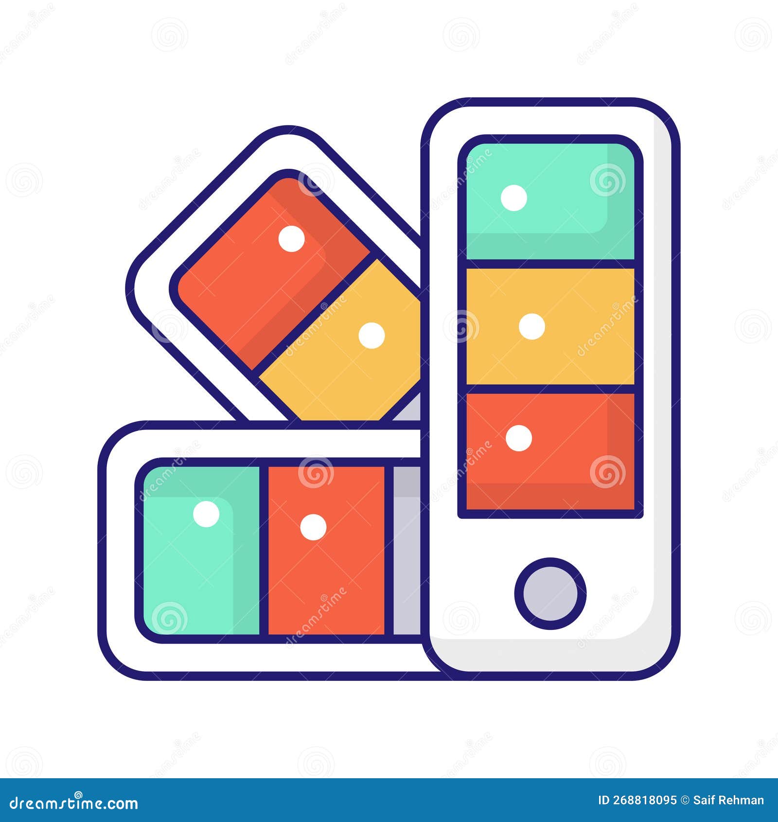 Colors Palette Vector Fill Outline Icon Style Illustration. EPS 10 File ...