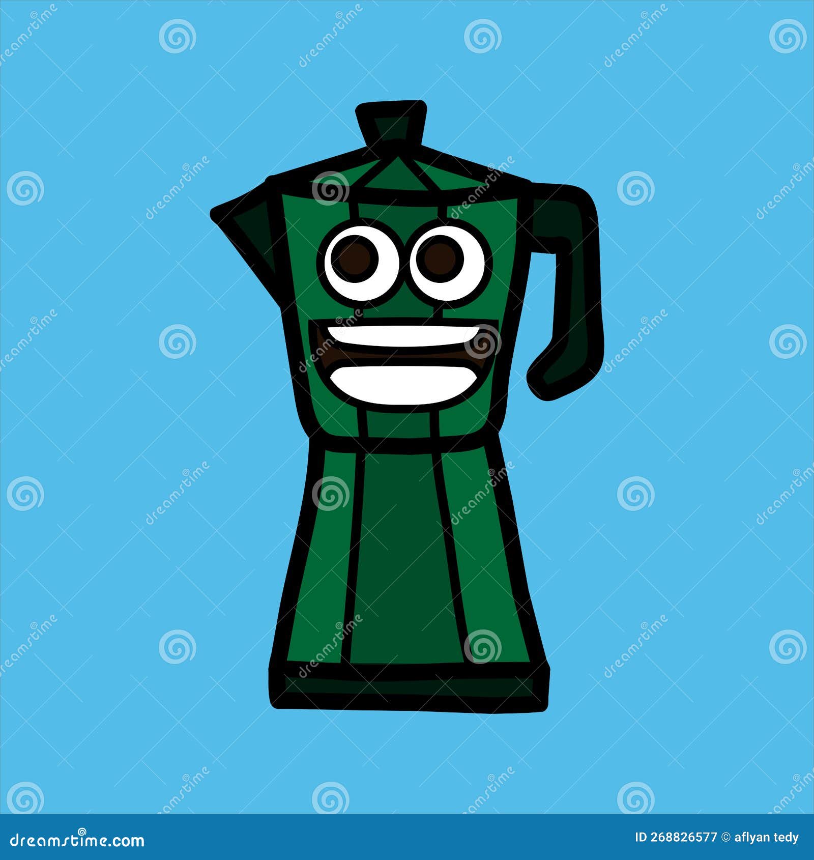 Kawaii coffee tea pot stock vector. Illustration of vector - 268826577