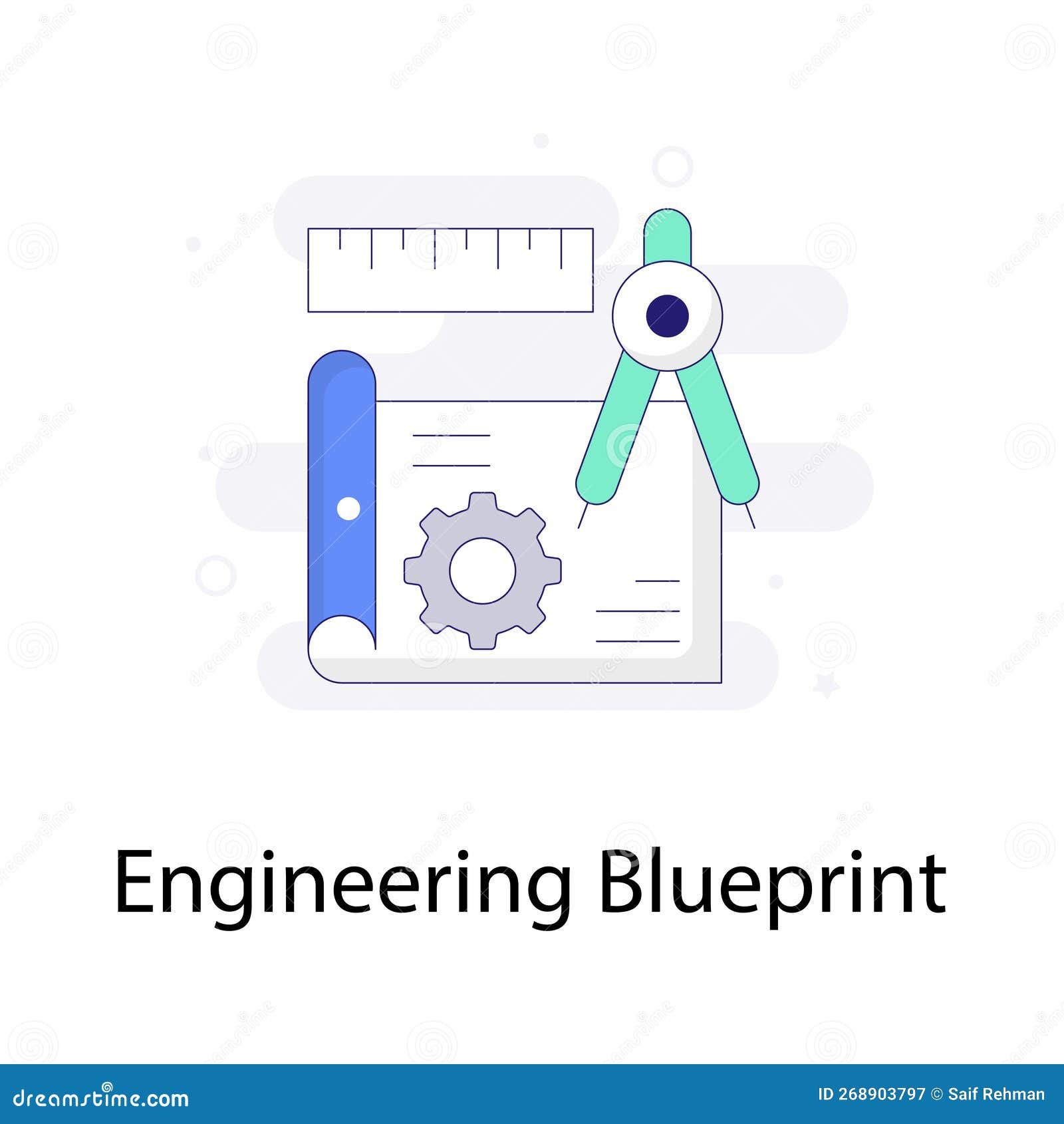 Engineering Blueprint Vector Fill Outline with Background Icon Style ...