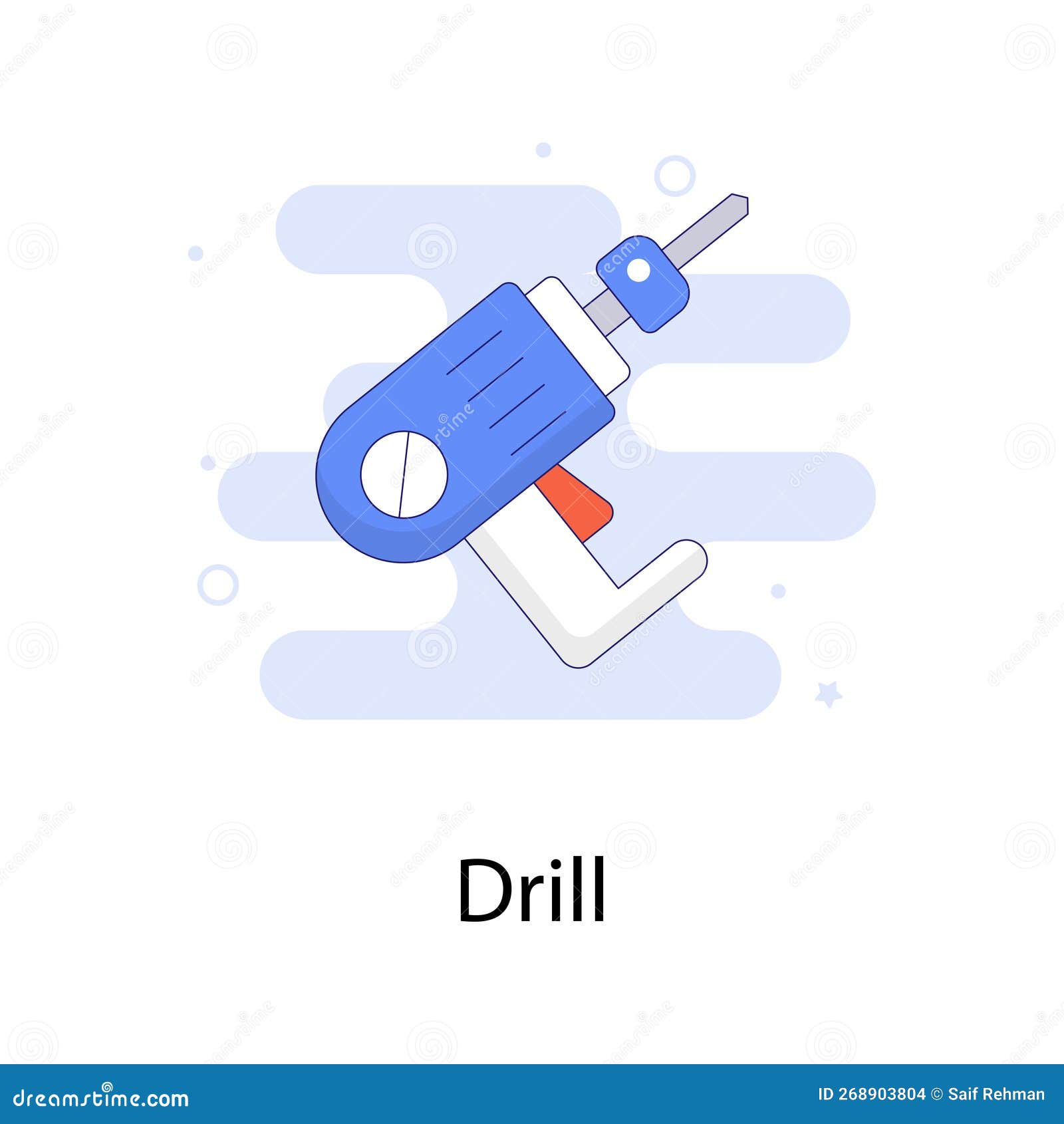 Drill Vector Fill Outline with Background Icon Style Illustration. EPS ...