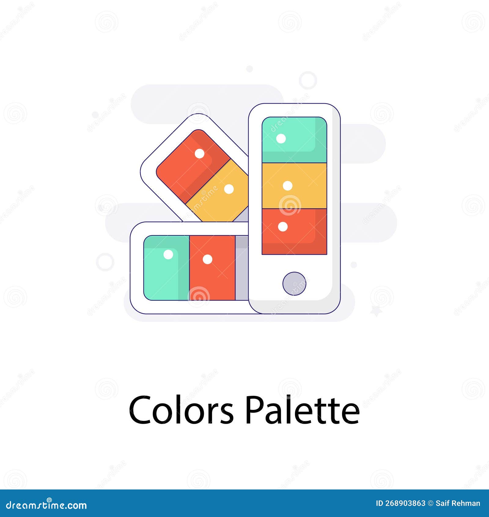 Colors Palette Vector Fill Outline with Background Icon Style ...