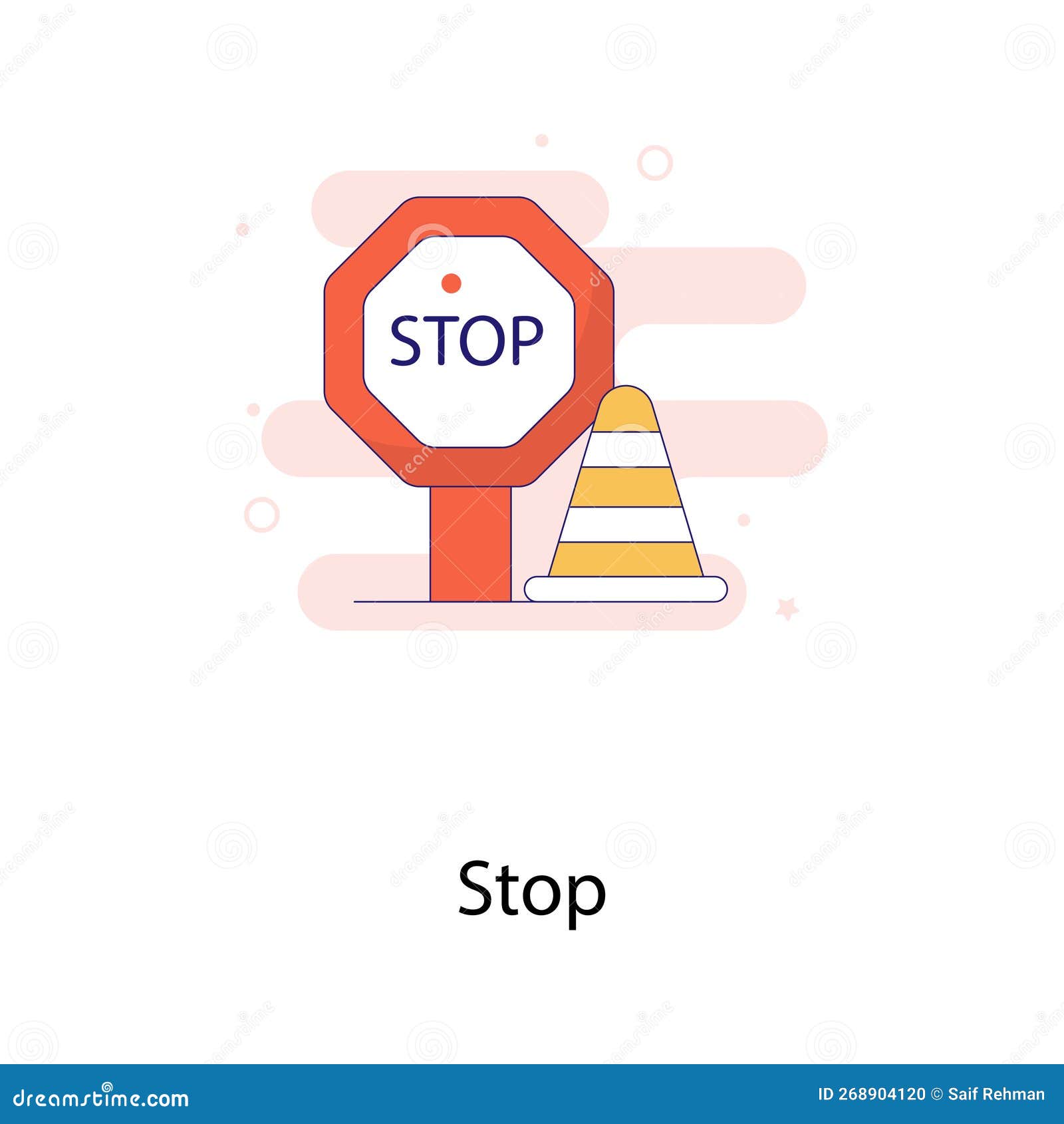 Stop Vector Fill Outline with Background Icon Style Illustration. EPS ...