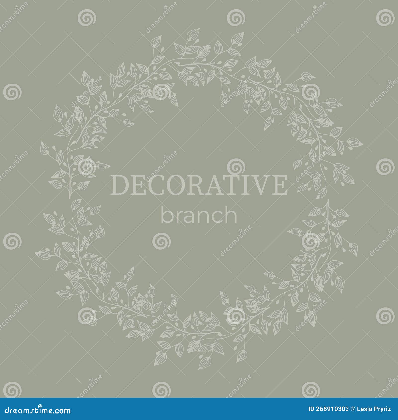 Elegant Frame, Background, Floral Wreath, Circular Monogram with Hand ...