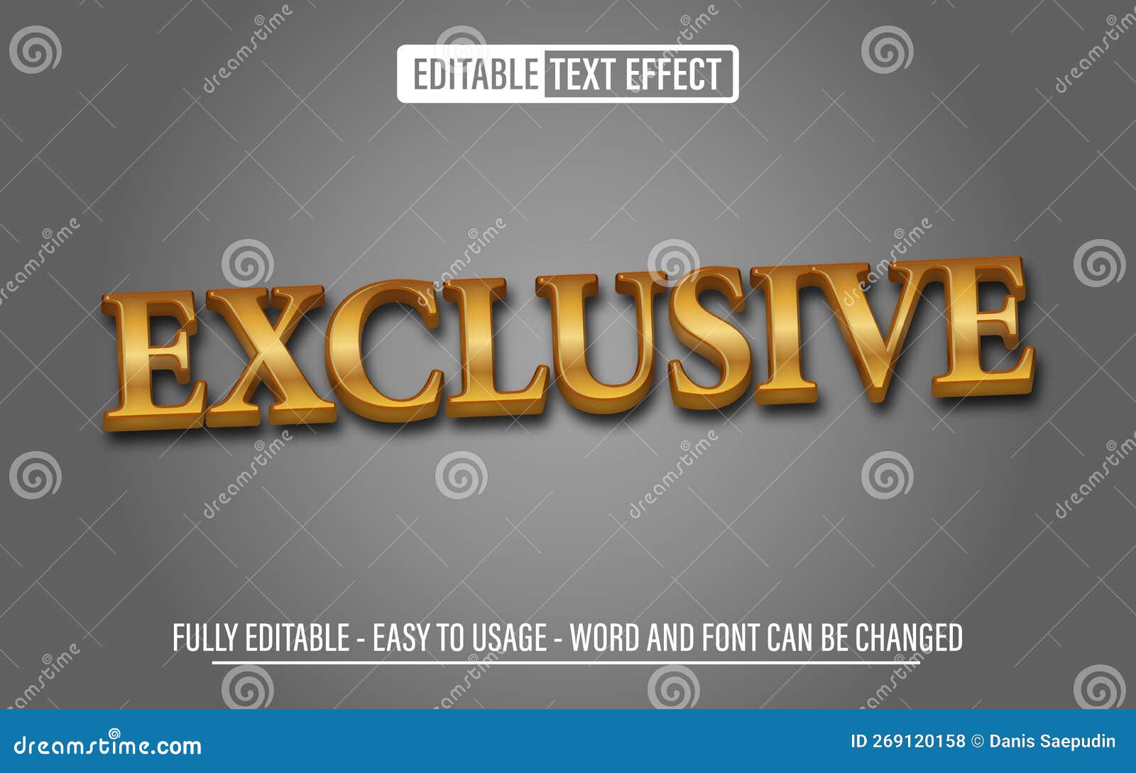 Exclusive Gold Editable Text Effect Stock Vector - Illustration of ...