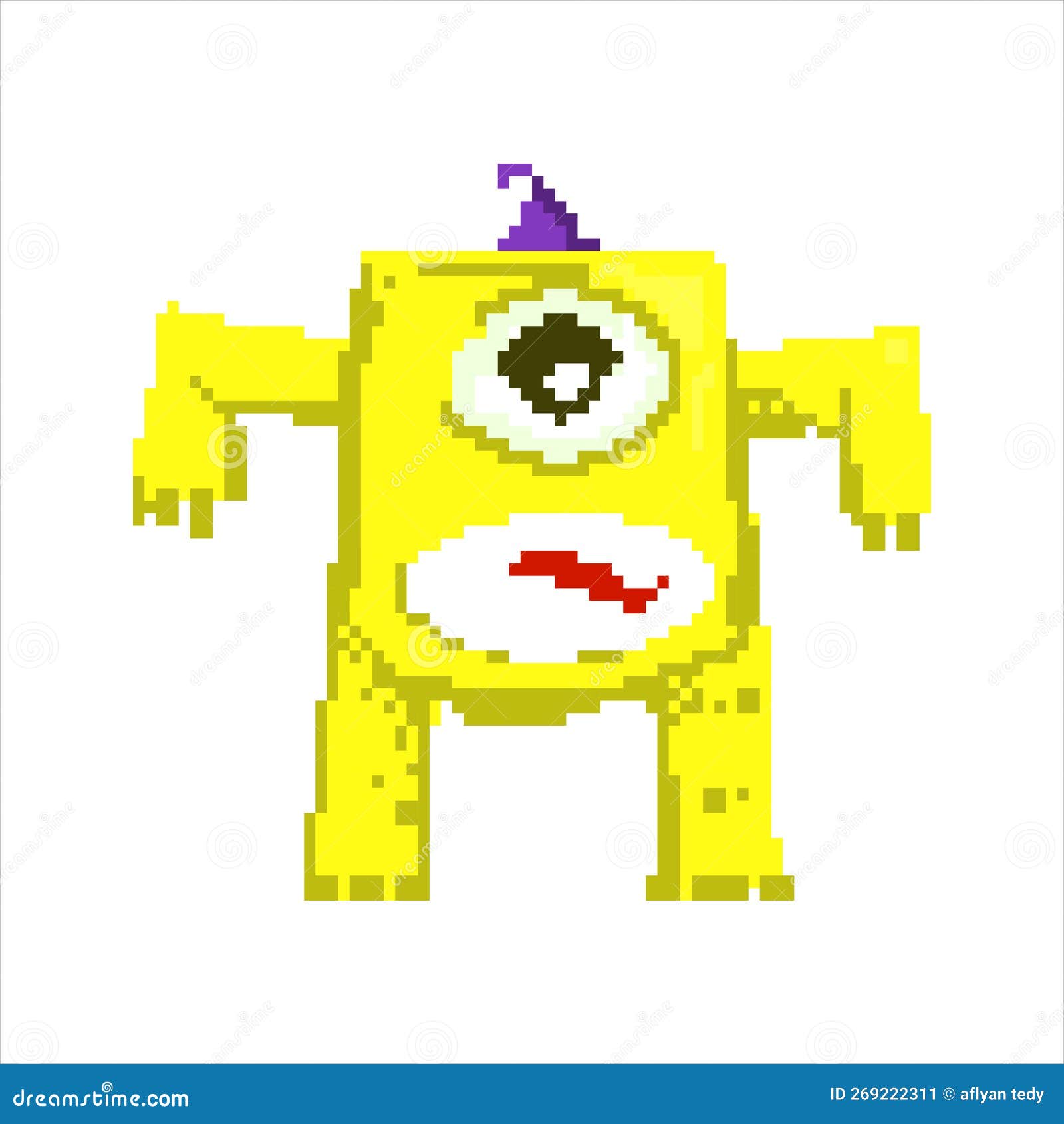Pixel character monster stock vector. Illustration of number - 269222311