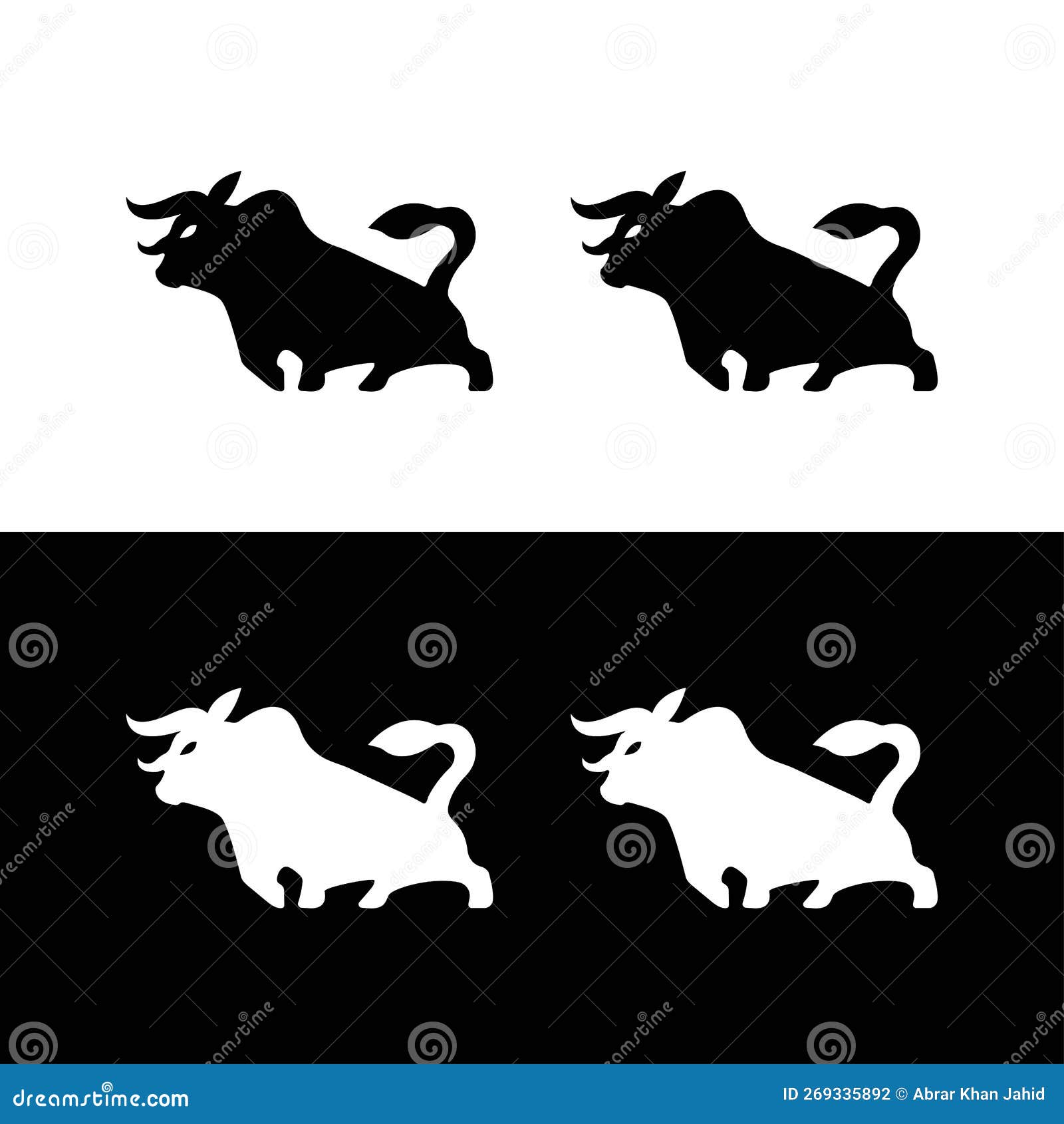 Bull Animal Vector Logo Design Stock Vector - Illustration of mammal ...