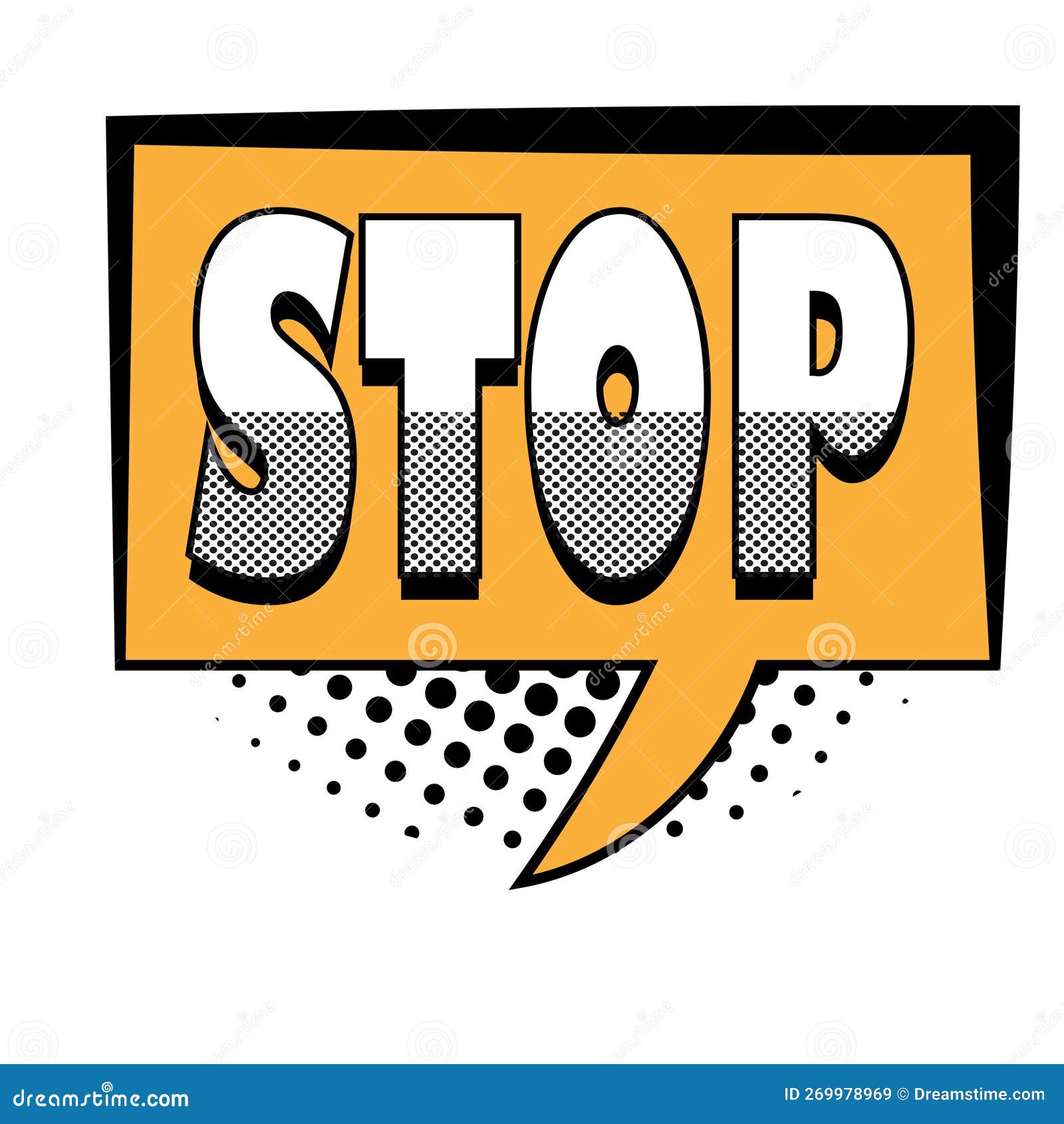 Stop comic text stock vector. Illustration of element - 269978969