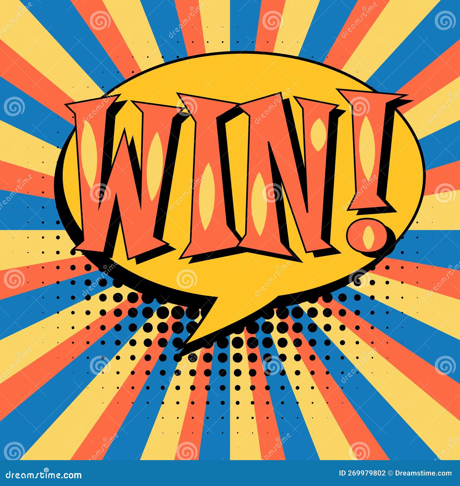 Win comic text stock illustration. Illustration of yippee - 269979802