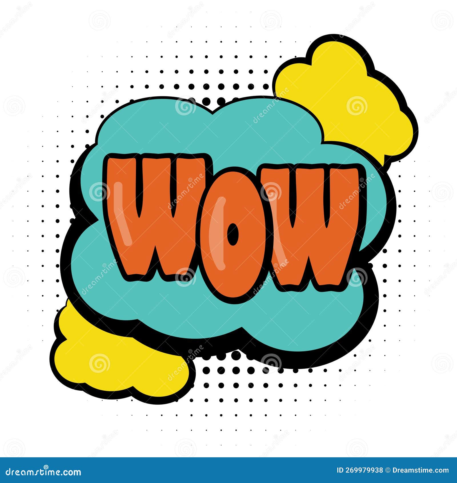 Wow comic text stock vector. Illustration of humor, frame - 269979938