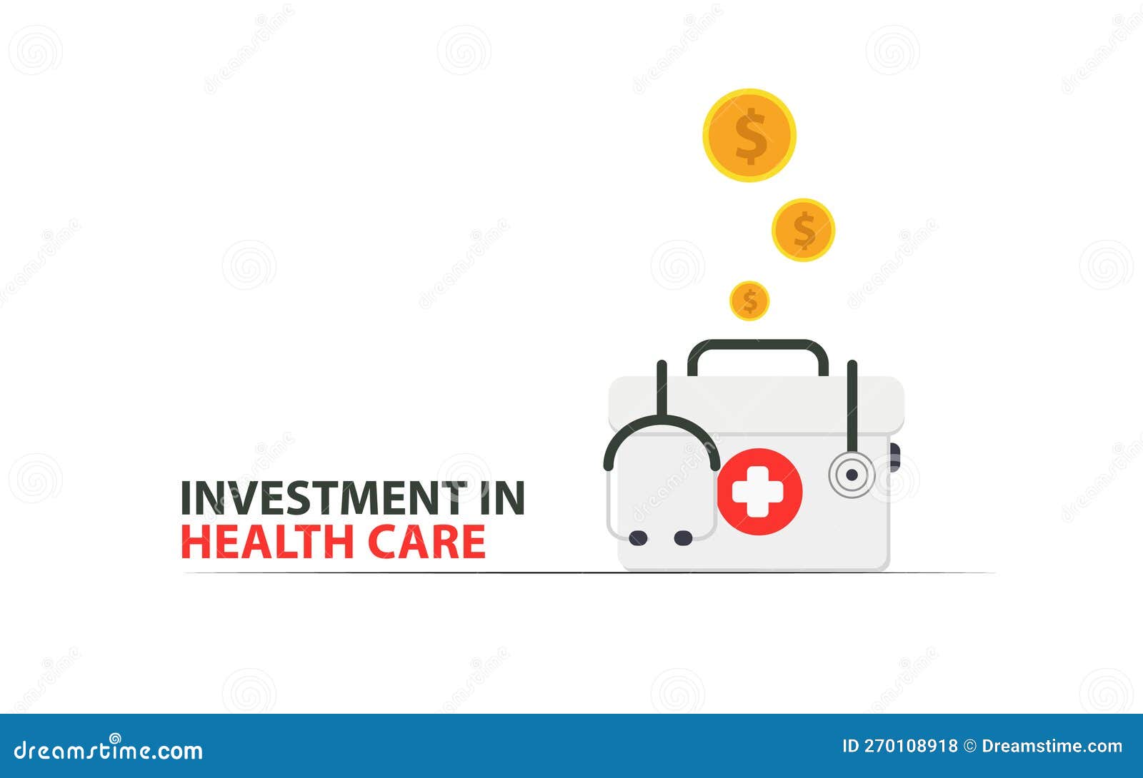 Investment in Health Care Business Vector Design. Dollar Coins ...