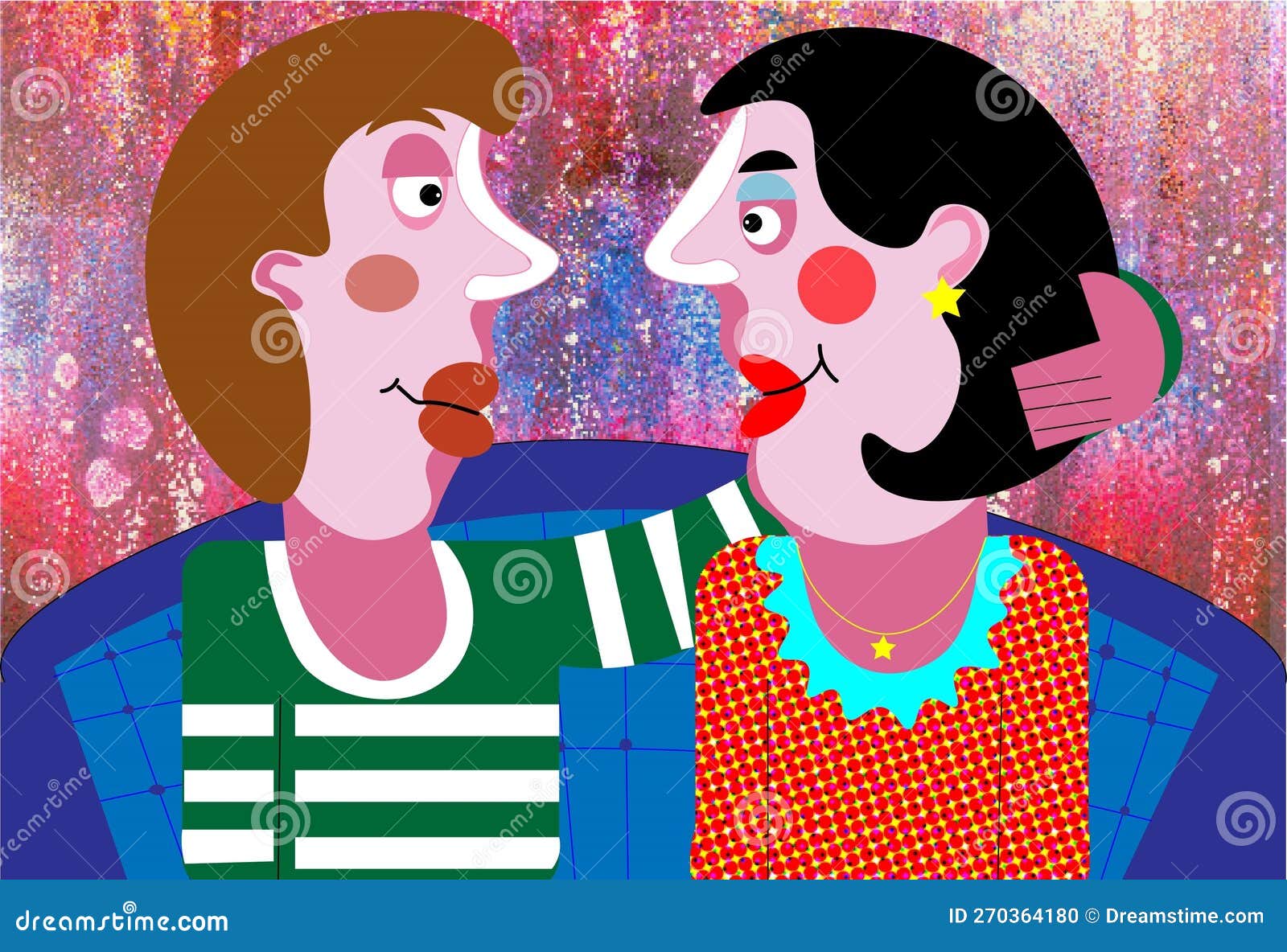 A Young Couple in a Loving Embrace . Stock Illustration - Illustration ...