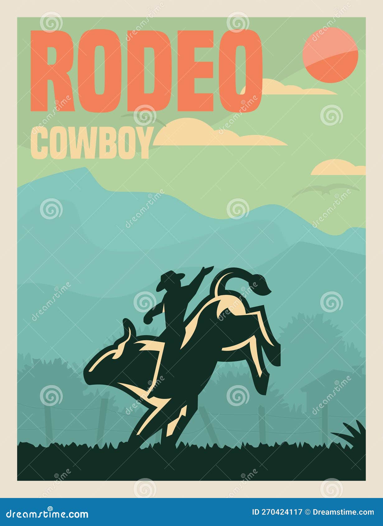 Vintage Postcard Rodeo Cowboy Stock Illustration - Illustration of shoe ...