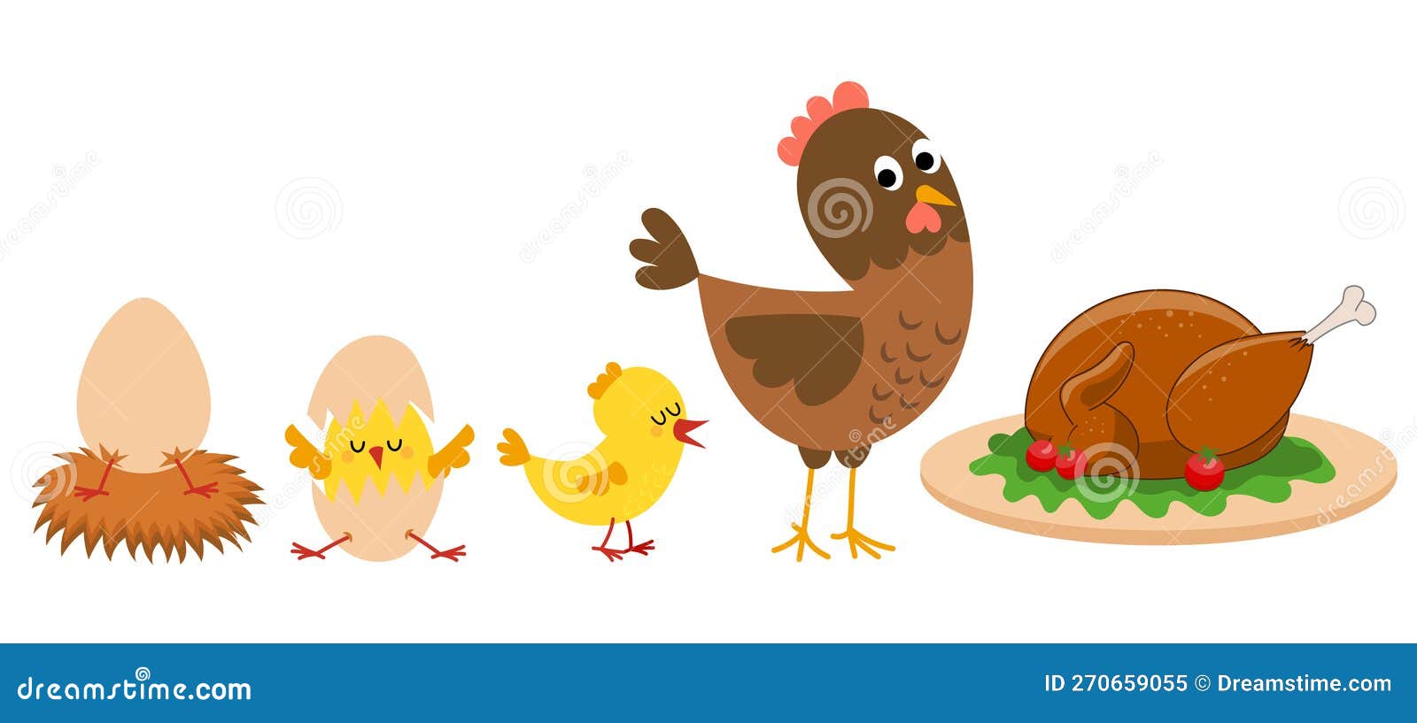 The Process Of Chicks Coming Out Of Their Shells Cartoon Vector ...