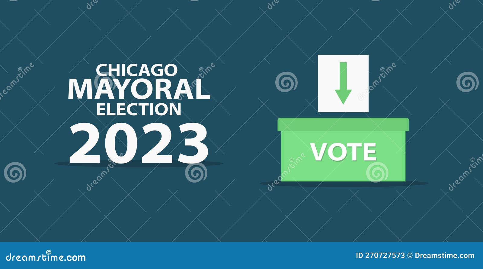 Chicago Mayor Elections 2023 Isolated on Dark Blue Background. American ...