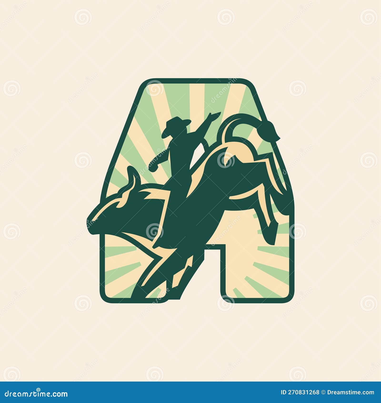 Alphabet a Rise Sun Sky Rodeo Cowboy Stock Illustration - Illustration ...