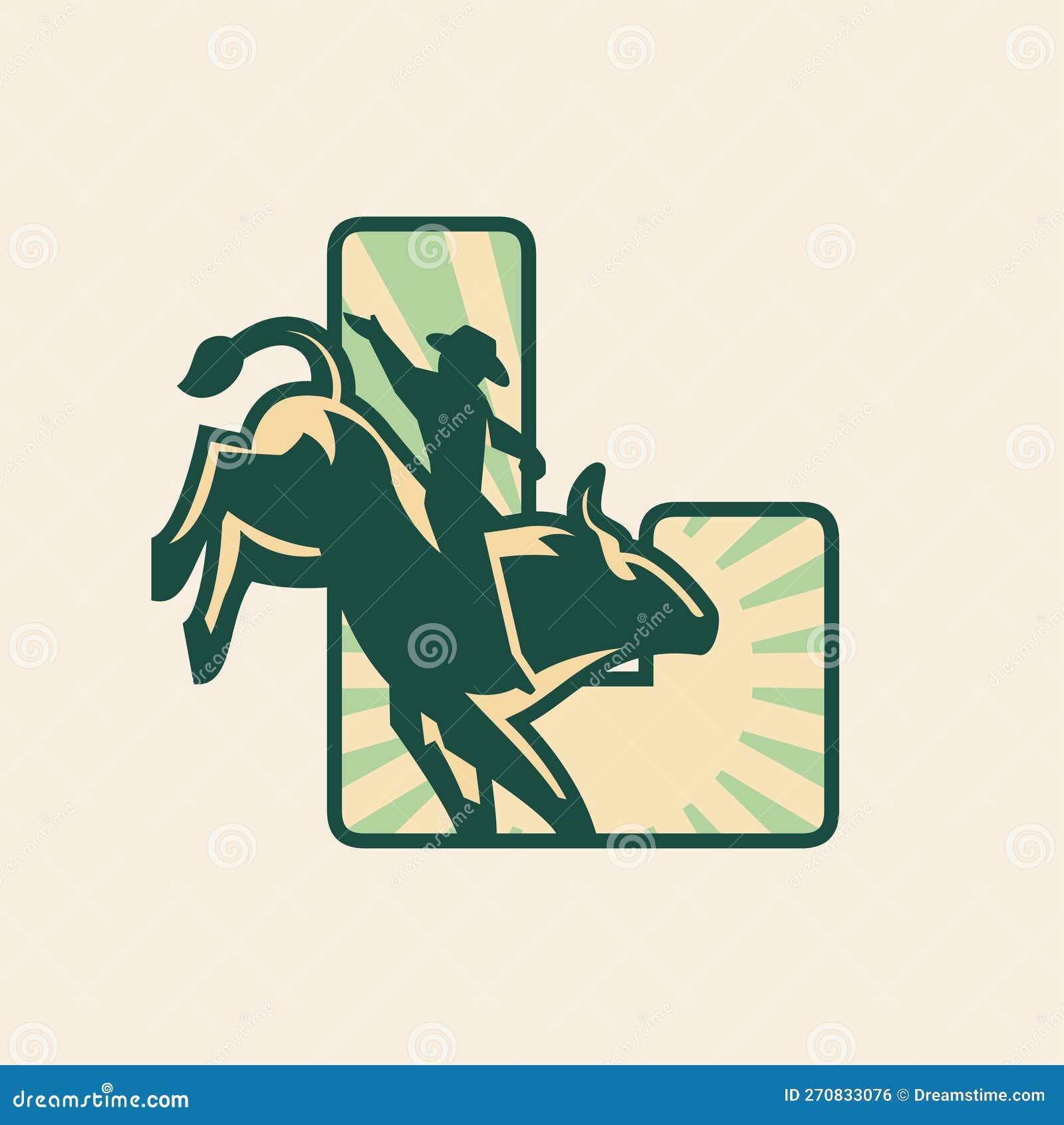 Alphabet L Rise Sun Sky Rodeo Cowboy Stock Illustration - Illustration ...