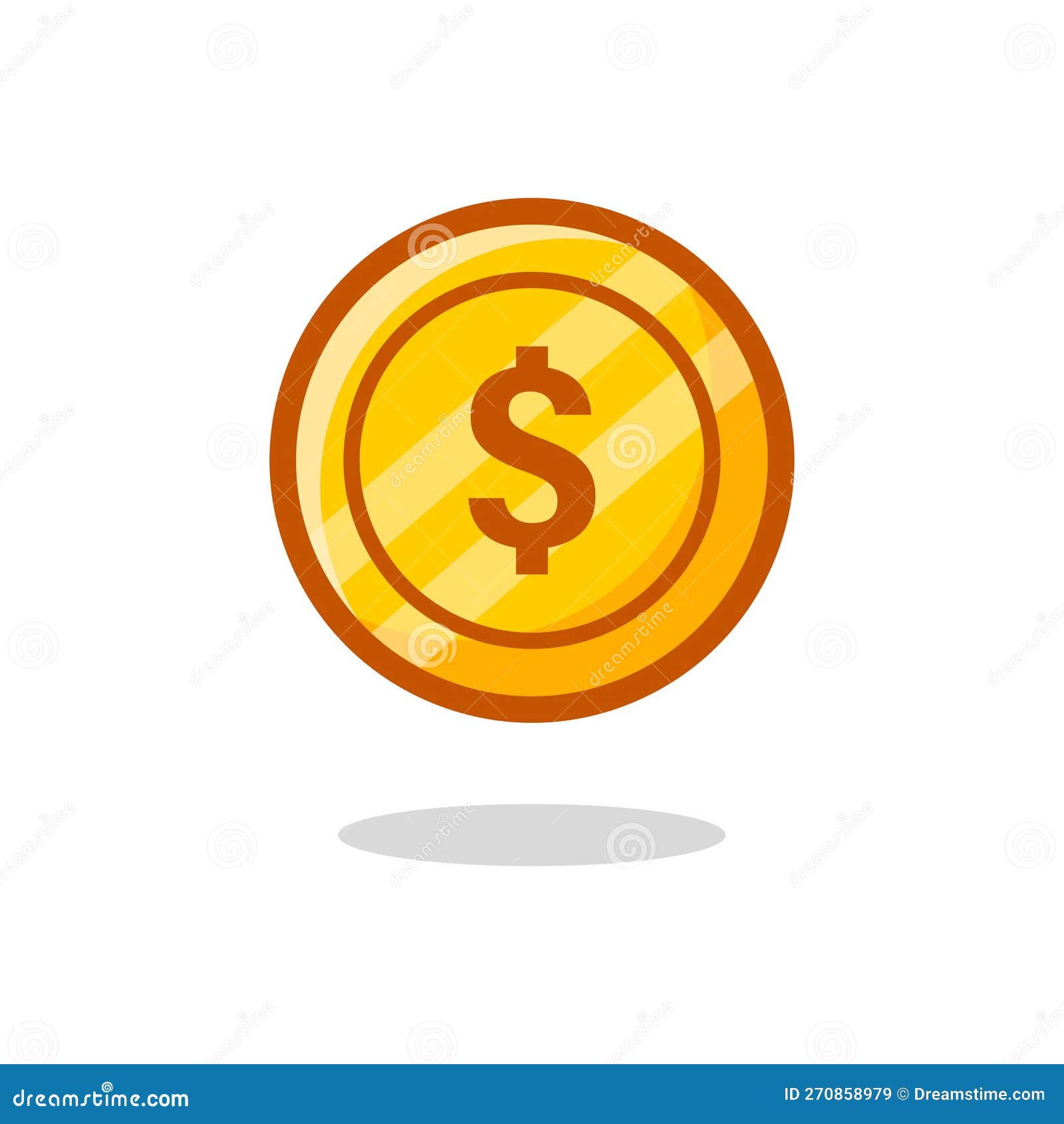 Dollar coin vector stock vector. Illustration of business - 270858979