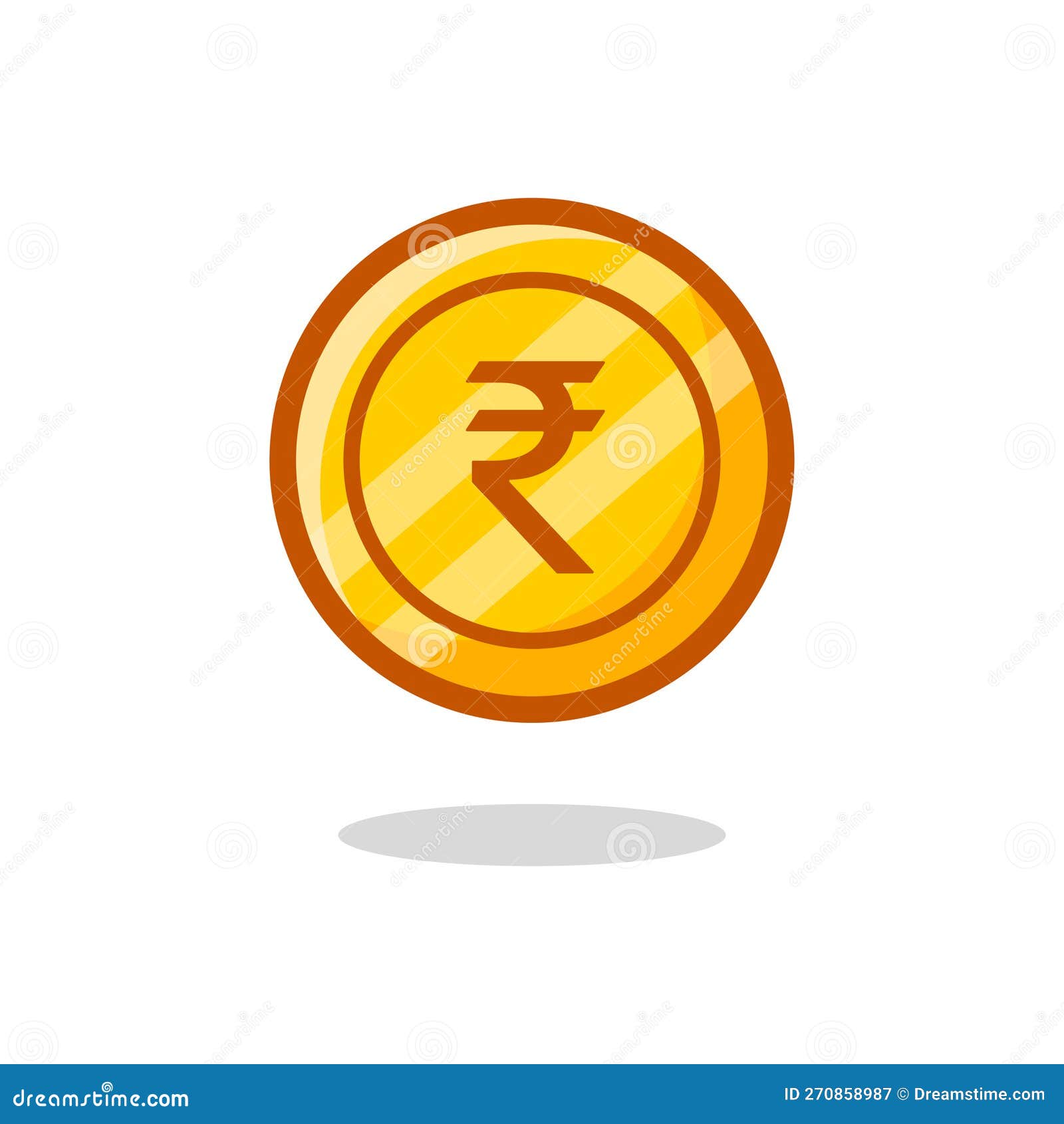 Indian rupee coin stock vector. Illustration of exchange - 270858987