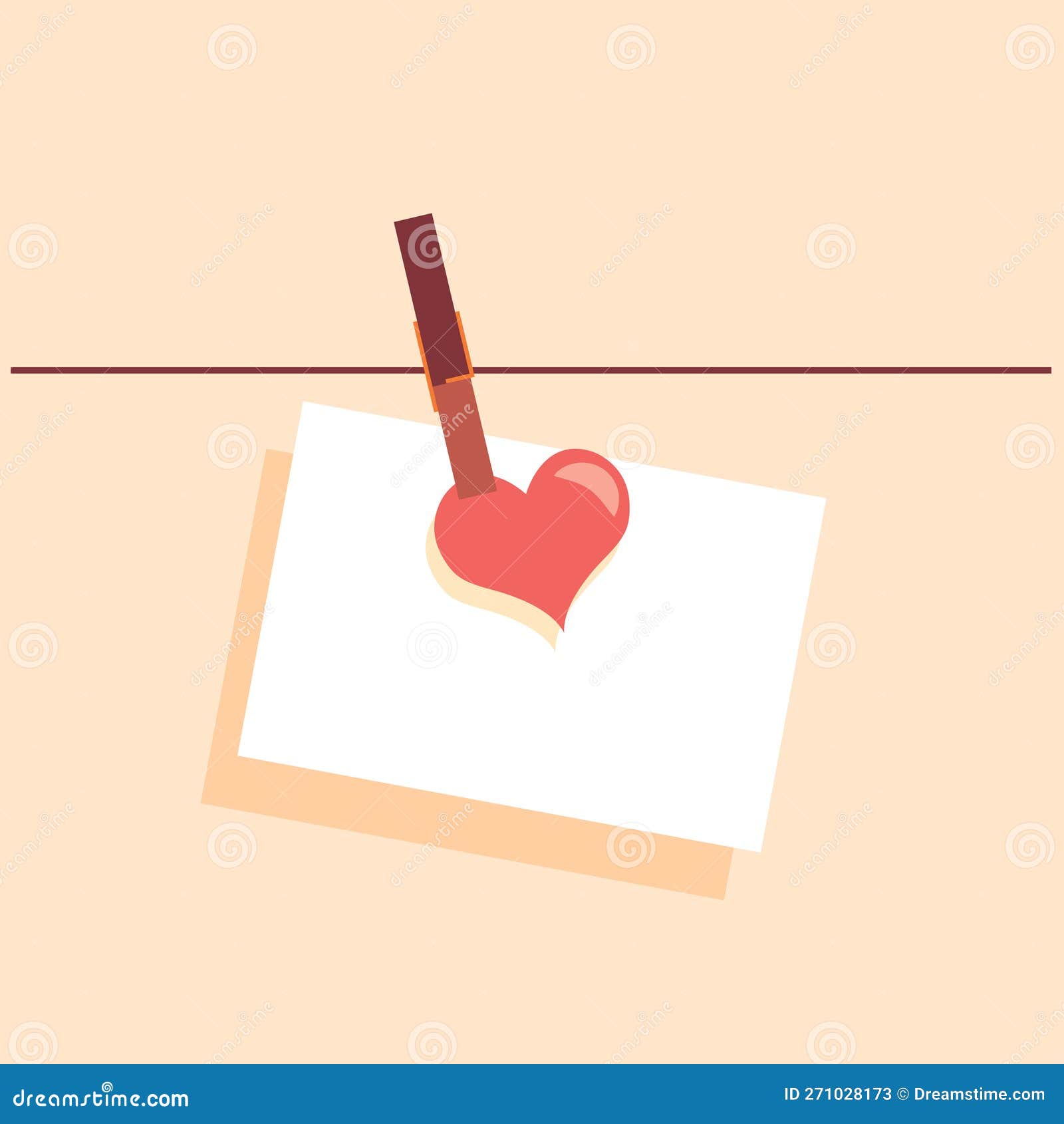 Love Notes. Background for Design with Red Heart. Stock Vector ...