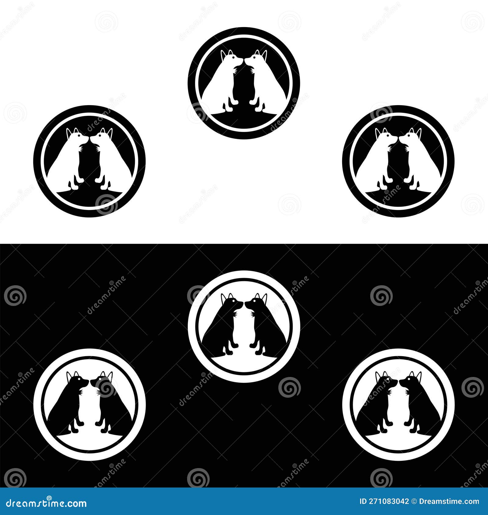 Circle Dog Animal Vector Logo Design Stock Vector - Illustration of ...