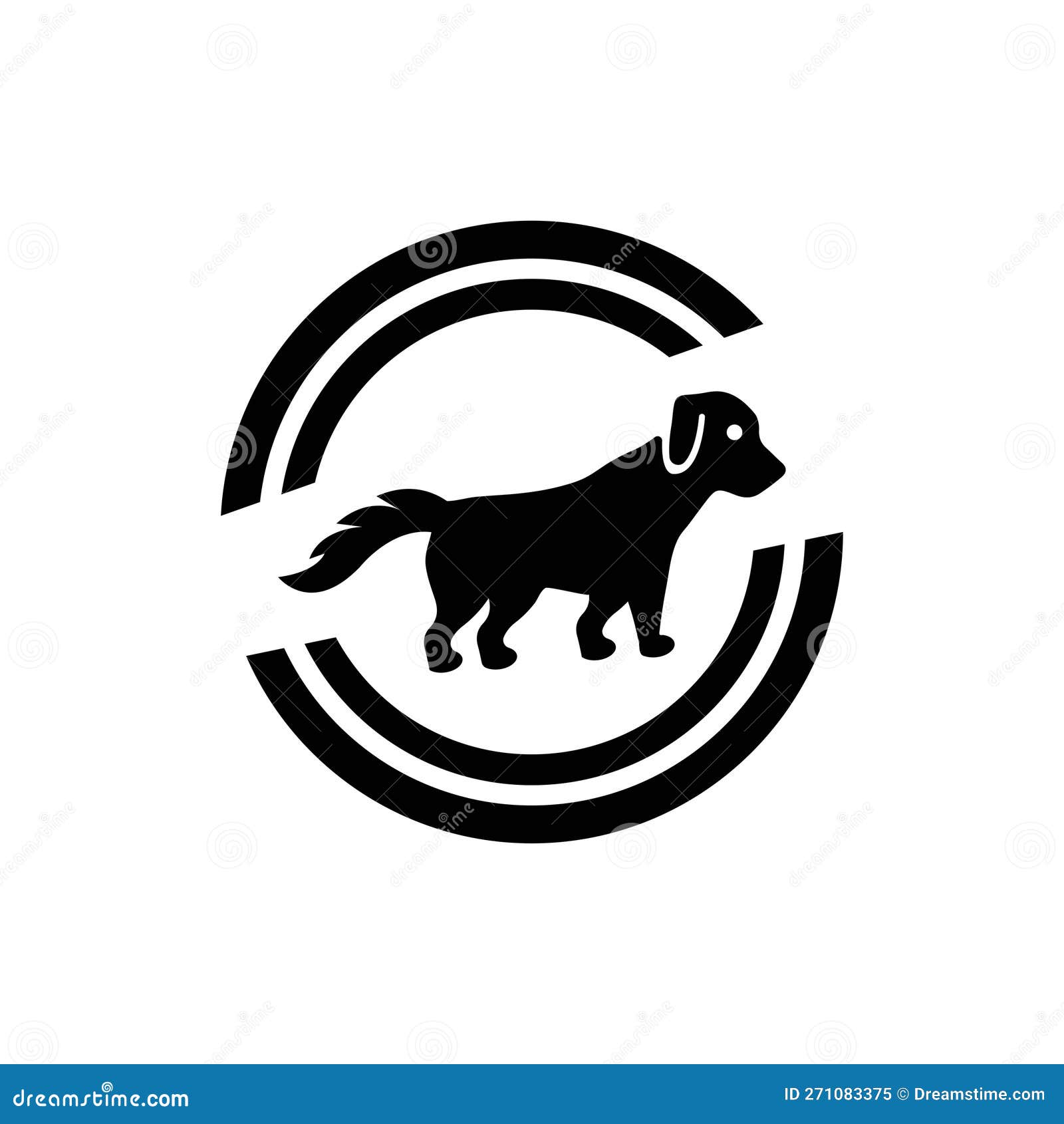 Circle Dog Animal Vector Logo Design Stock Vector - Illustration of ...