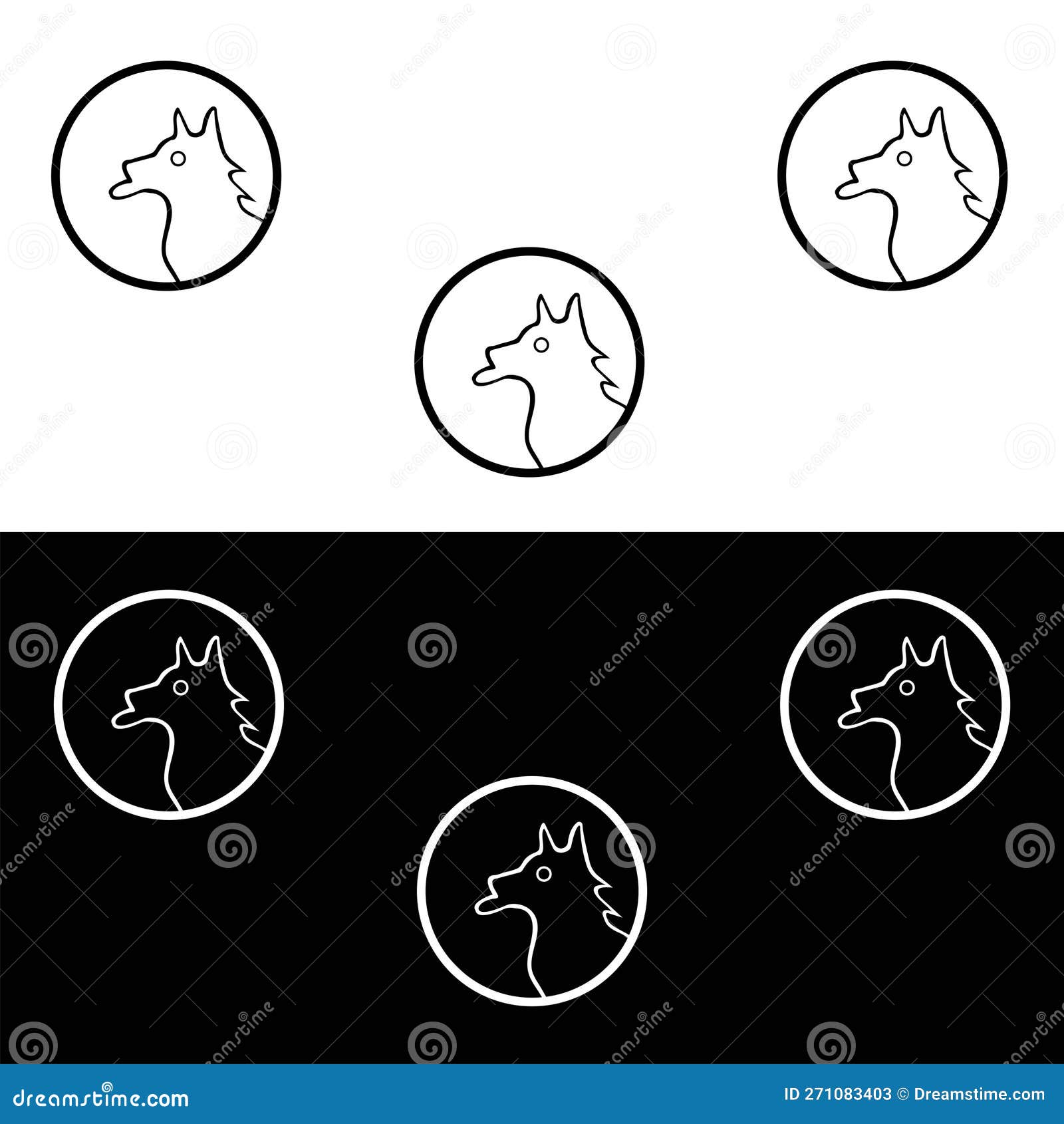 Circle Dog Animal Vector Logo Design Stock Vector - Illustration of ...