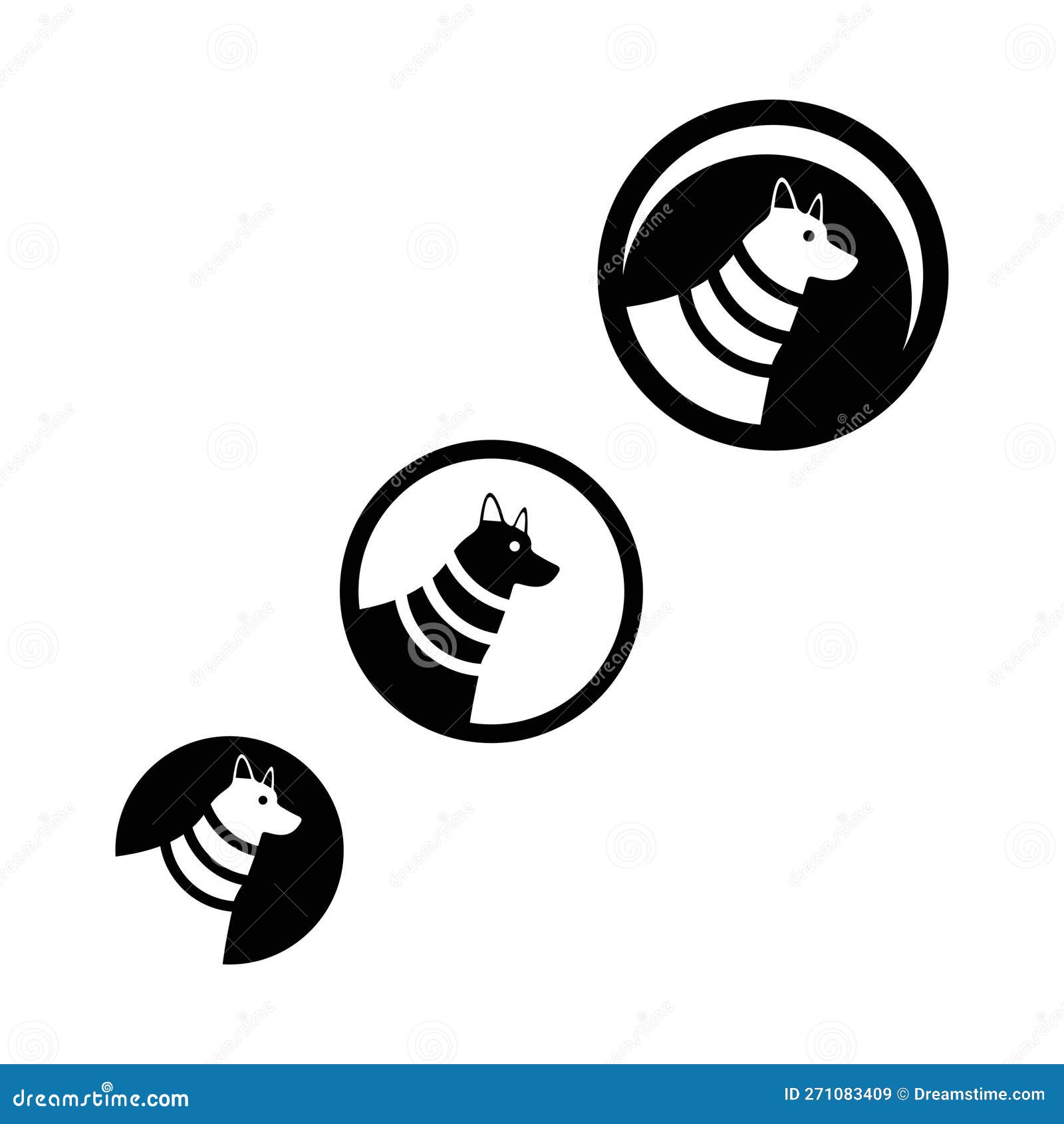 Circle Dog Animal Vector Logo Design Stock Vector - Illustration of ...