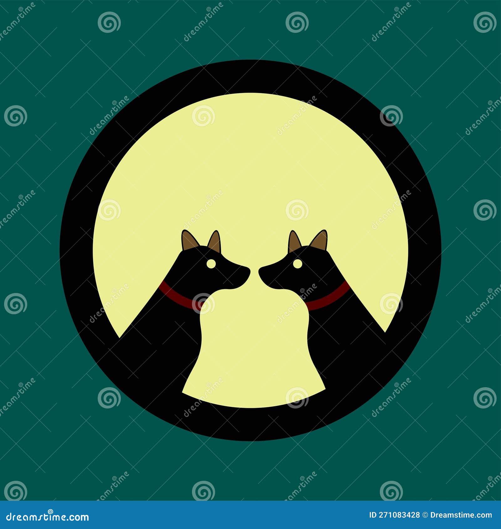 Circle Dog Animal Vector Logo Design Stock Vector - Illustration of ...
