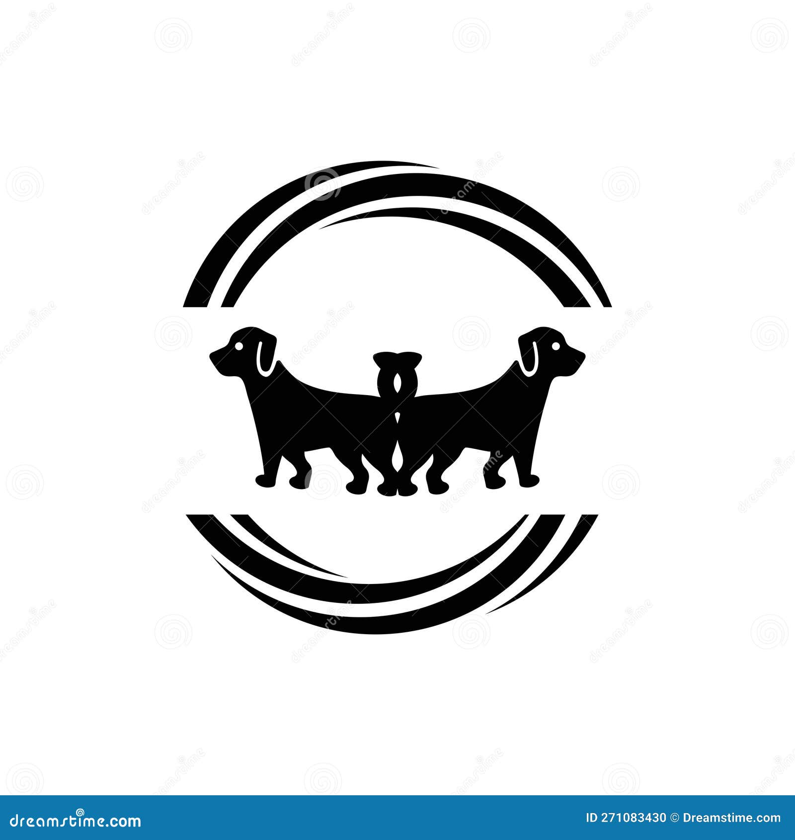 Circle Dog Animal Vector Logo Design Stock Vector - Illustration of ...