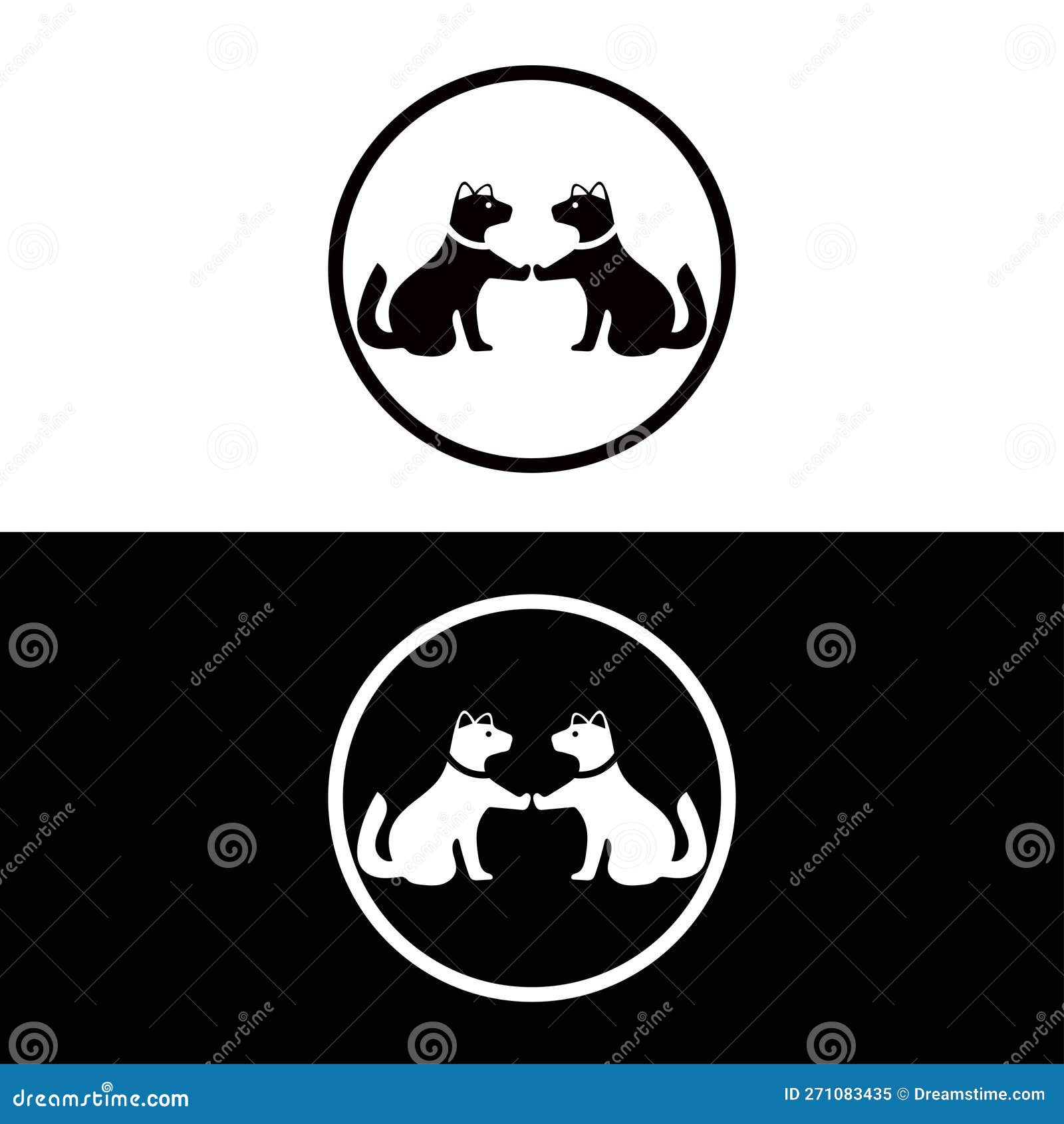 Circle Dog Animal Vector Logo Design Stock Illustration - Illustration ...
