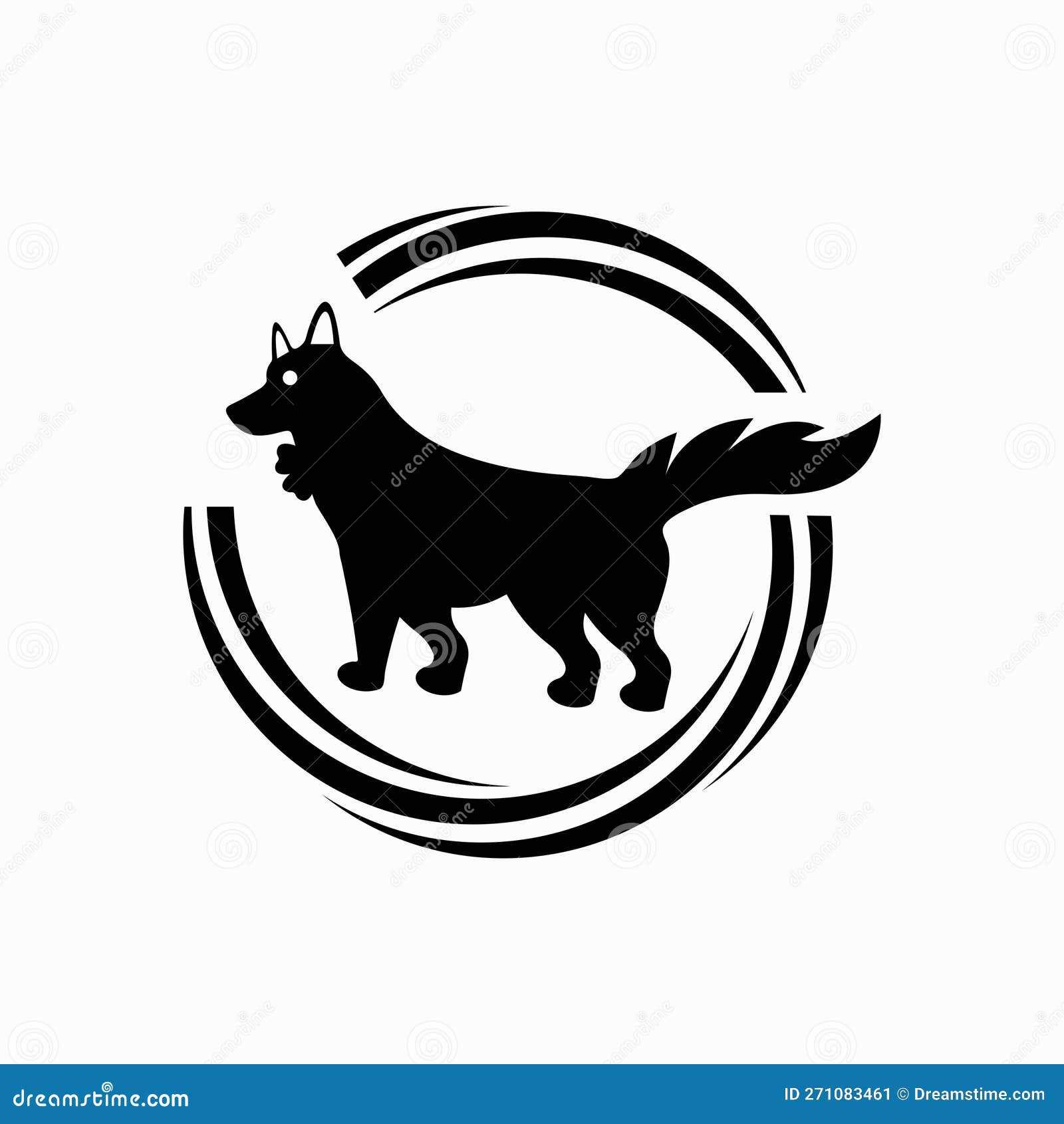 Circle Dog Animal Vector Logo Design Stock Vector - Illustration of ...