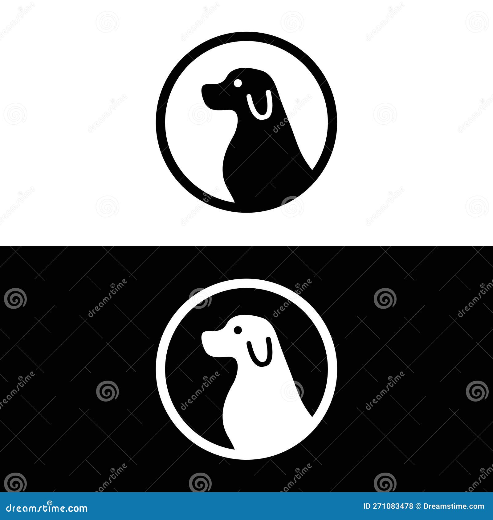 Circle Dog Animal Vector Logo Design Stock Vector - Illustration of ...