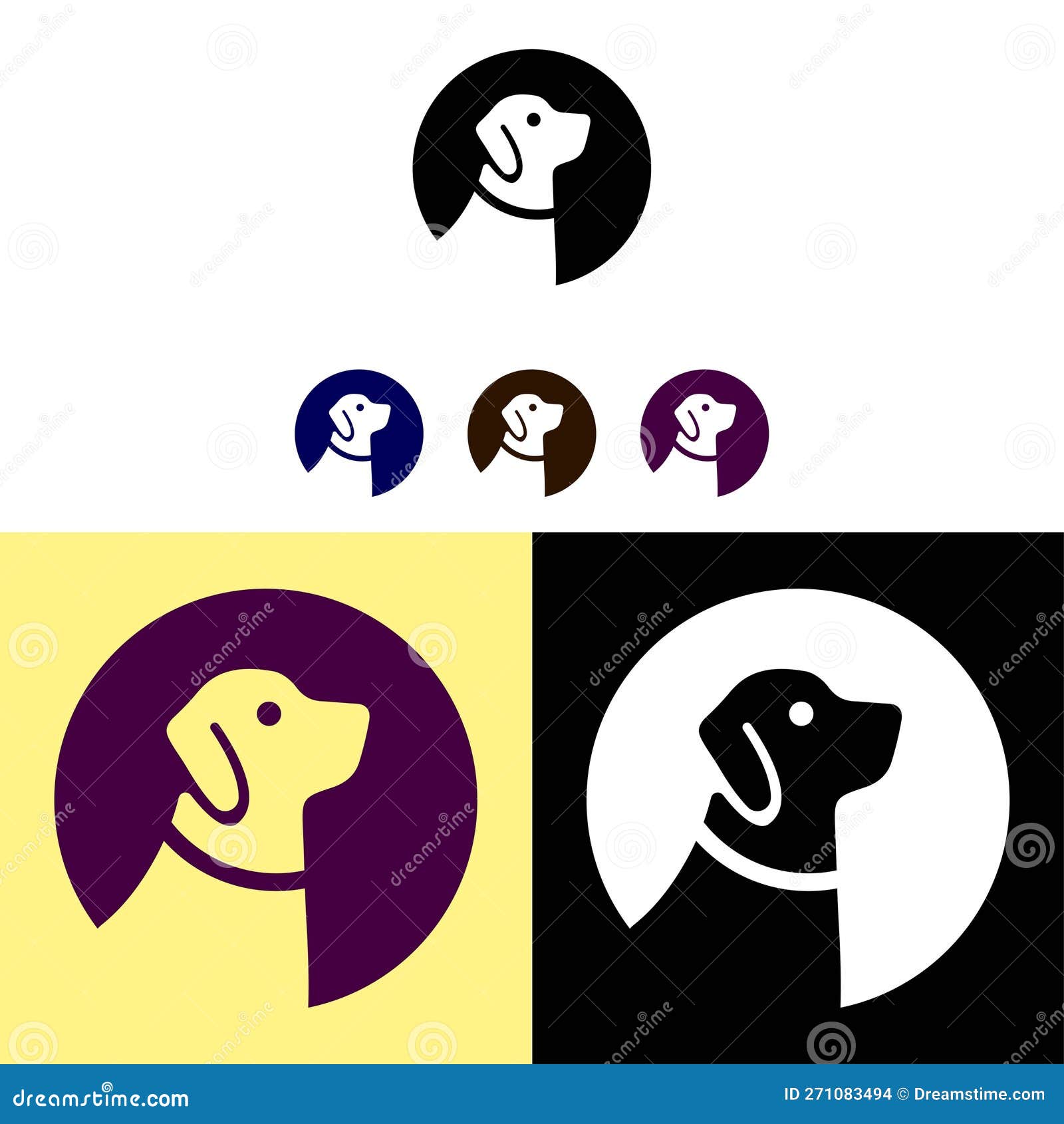 Circle Dog Animal Vector Logo Design Stock Vector - Illustration of ...